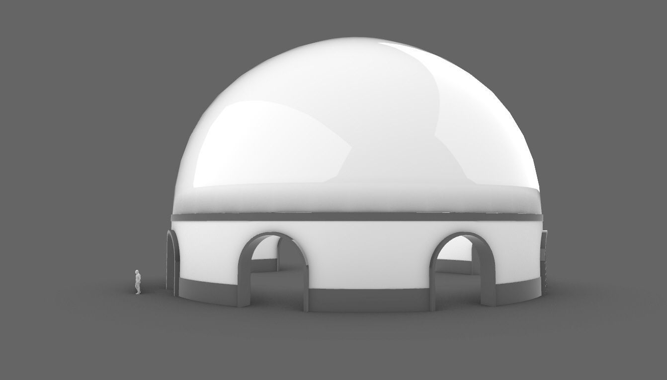 Dome Pavilion with Solid Dome with Top Opening v4 3D model | CGTrader