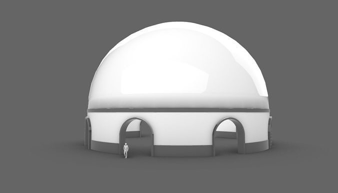 Dome Pavilion with Solid Dome with Top Opening v4 3D model | CGTrader