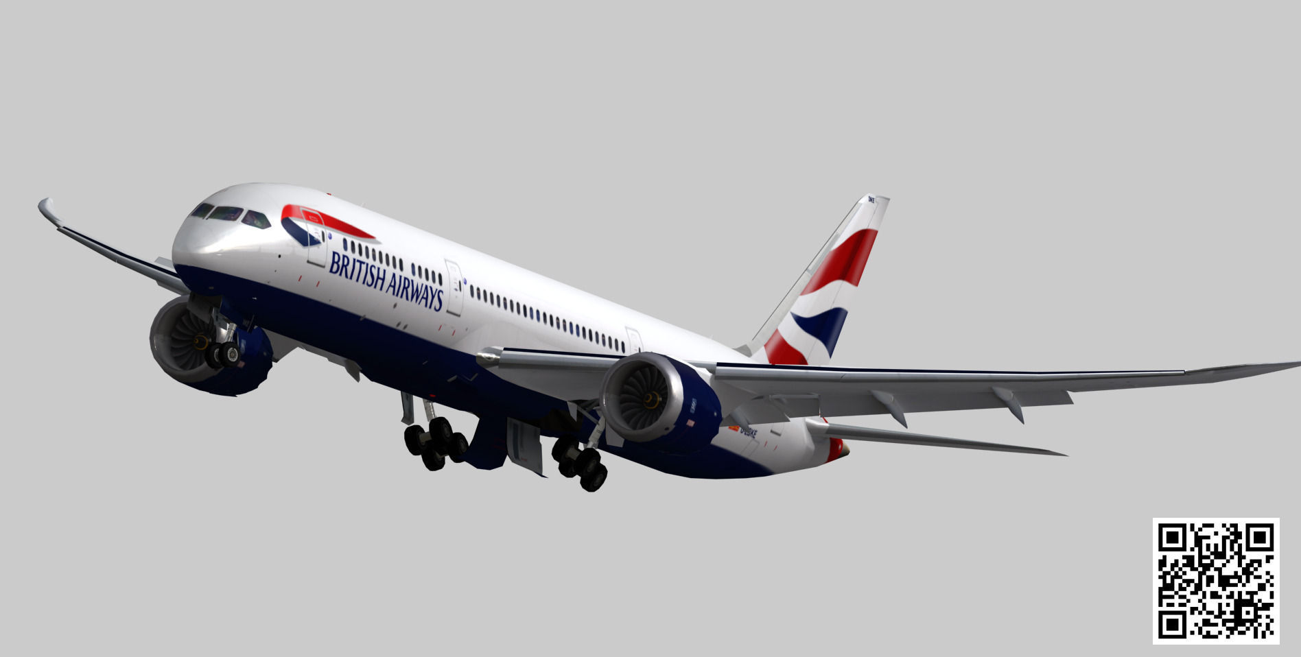 3D model Boeing 787-9 British airways livery VR / AR / low-poly rigged ...