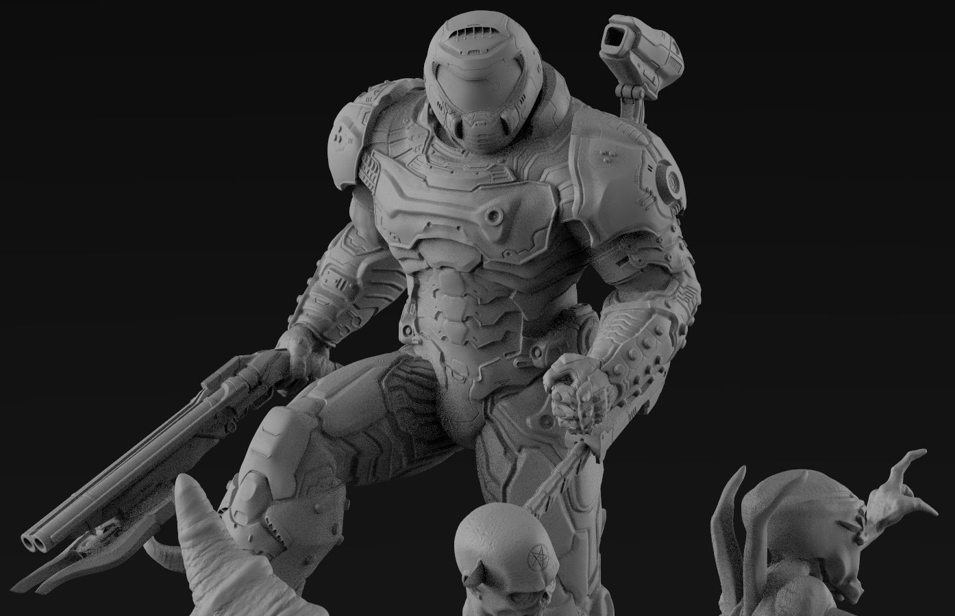 DOOM SLAYER 3D model 3D printable | CGTrader