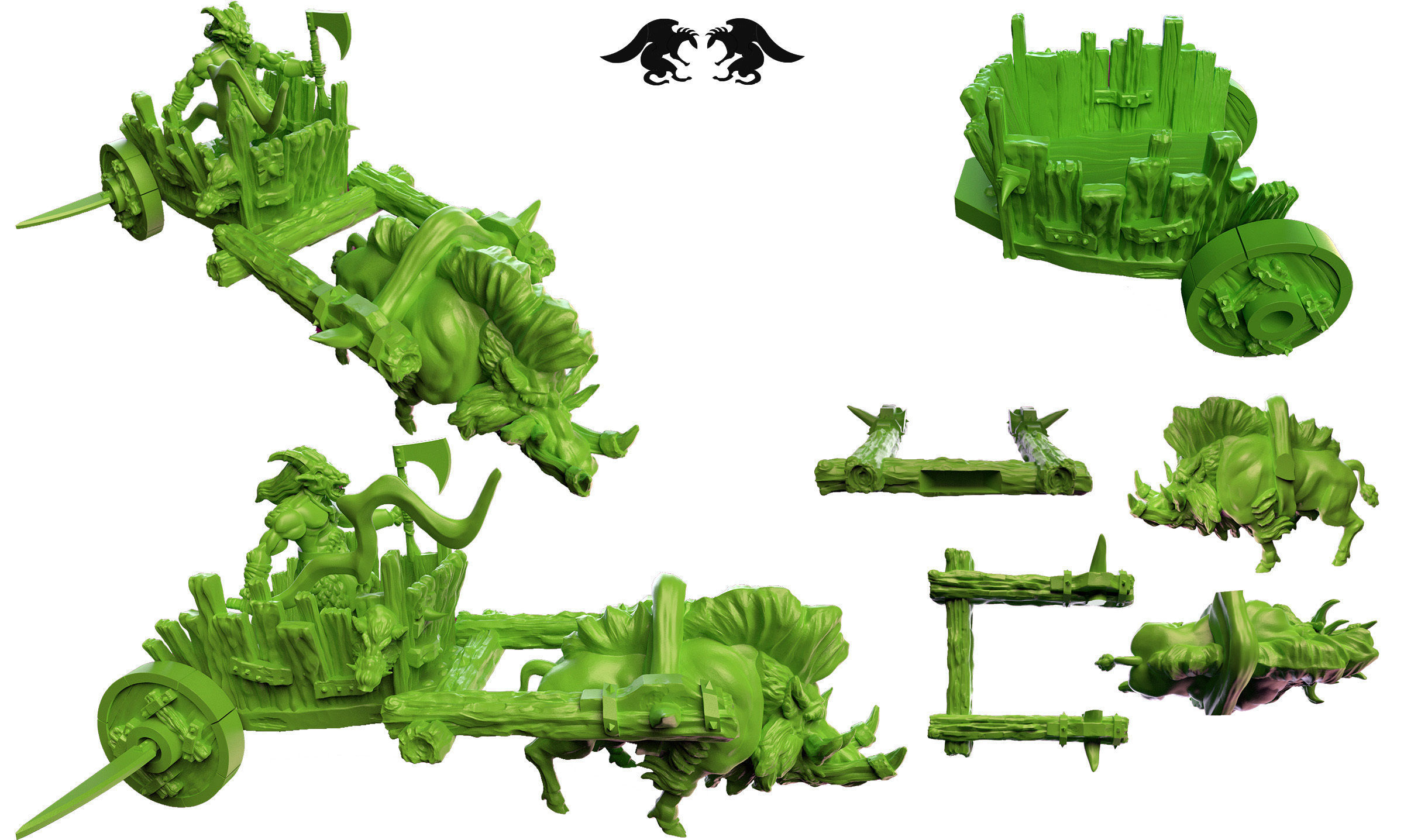 Dire Boar Chariot 3D model 3D printable | CGTrader