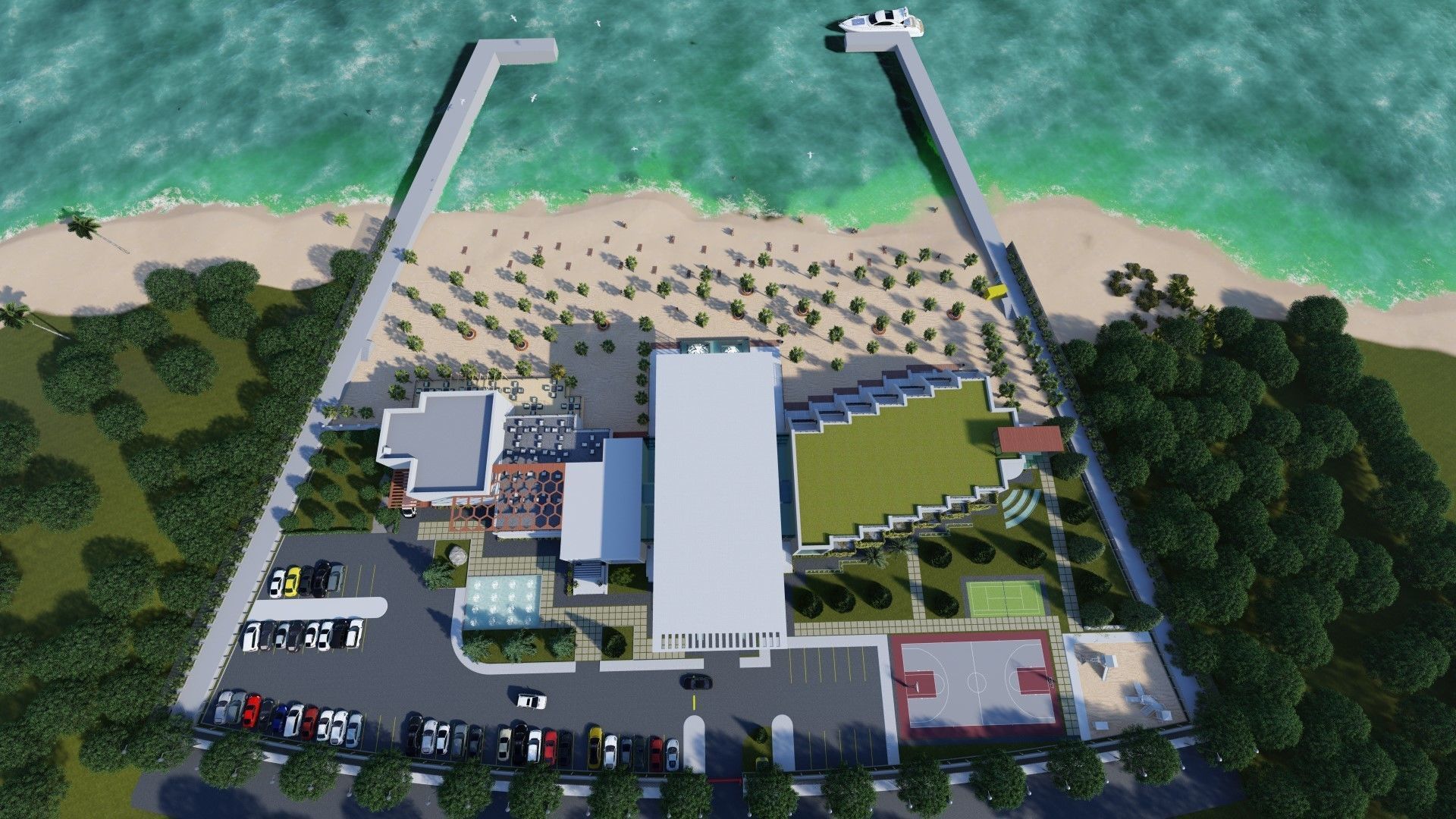 Resort Project On The beach Revit 3D model | CGTrader