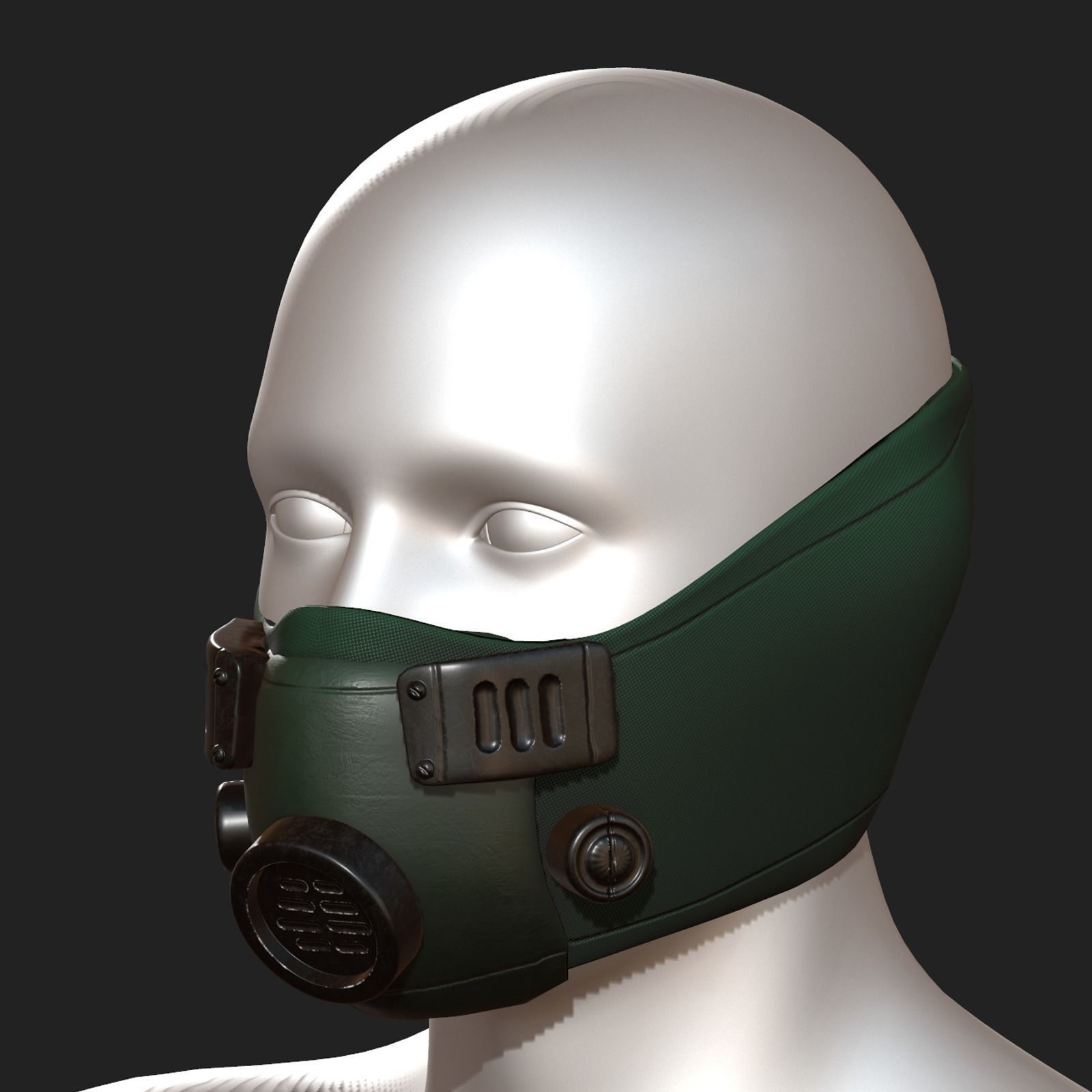 3D model Gas mask respirator scifi futuristic 3d model VR / AR / low ...