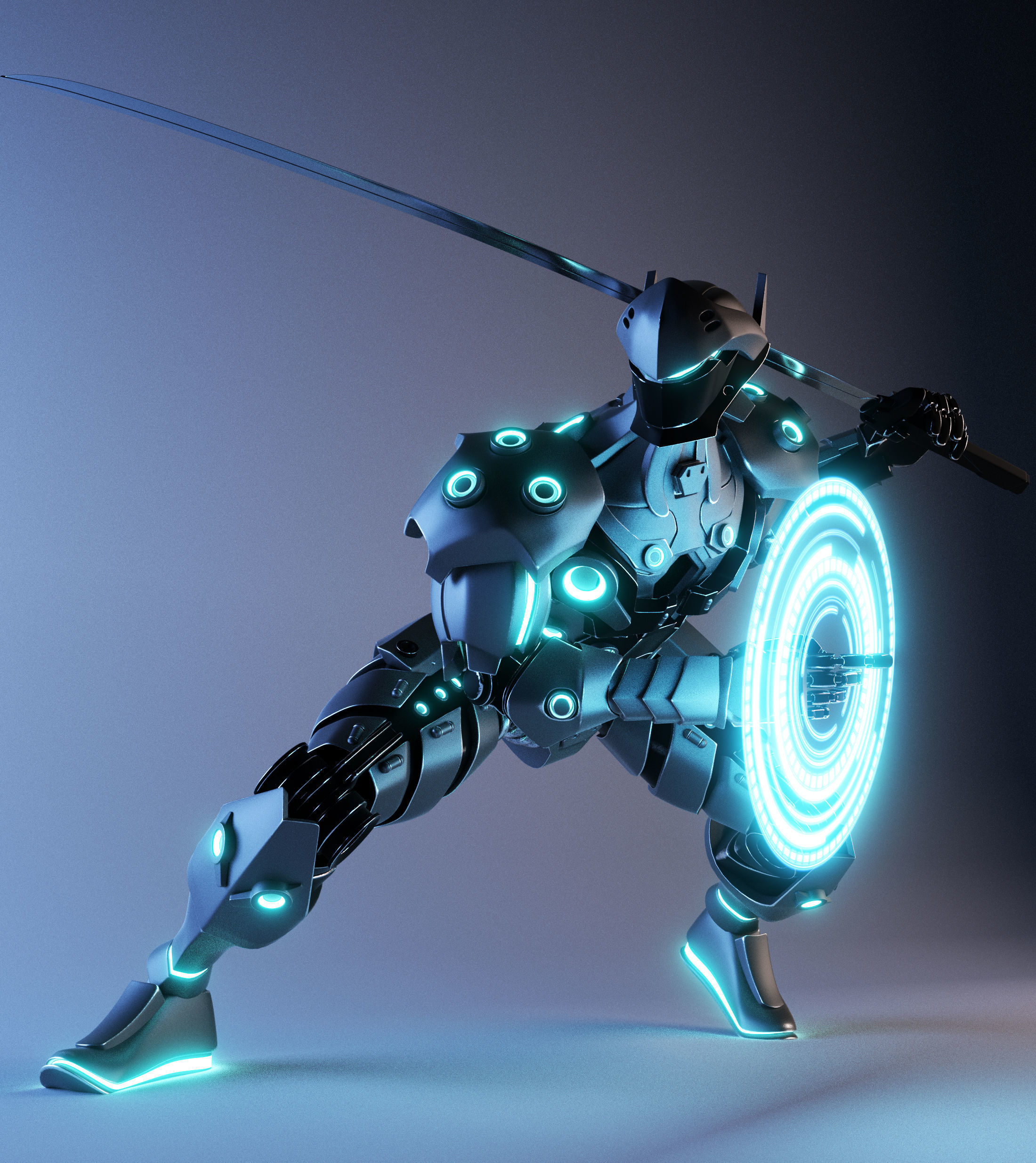Ninja robot design mk1 3D model animated rigged | CGTrader