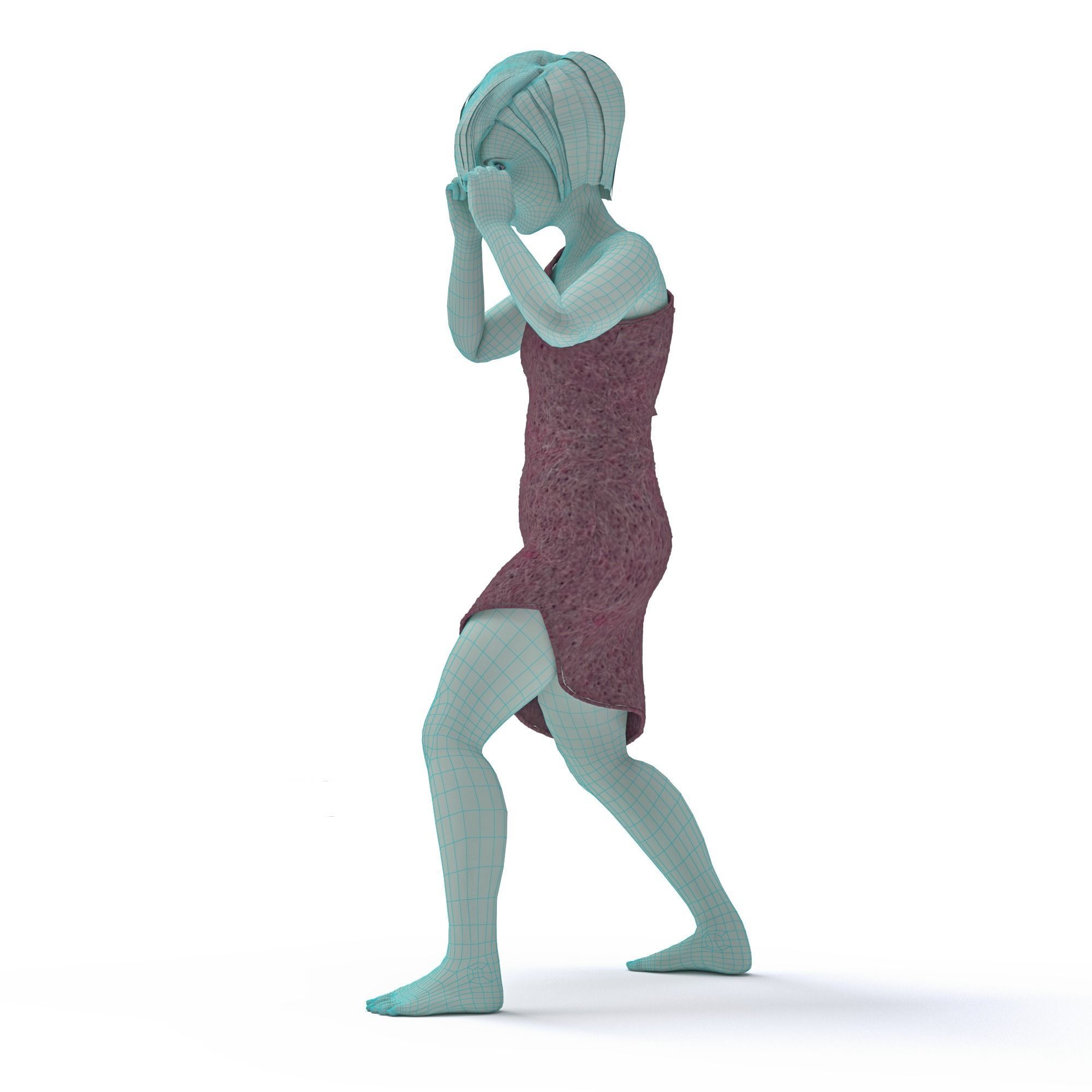 3d character child animated Punching Bag 3D model animated rigged ...