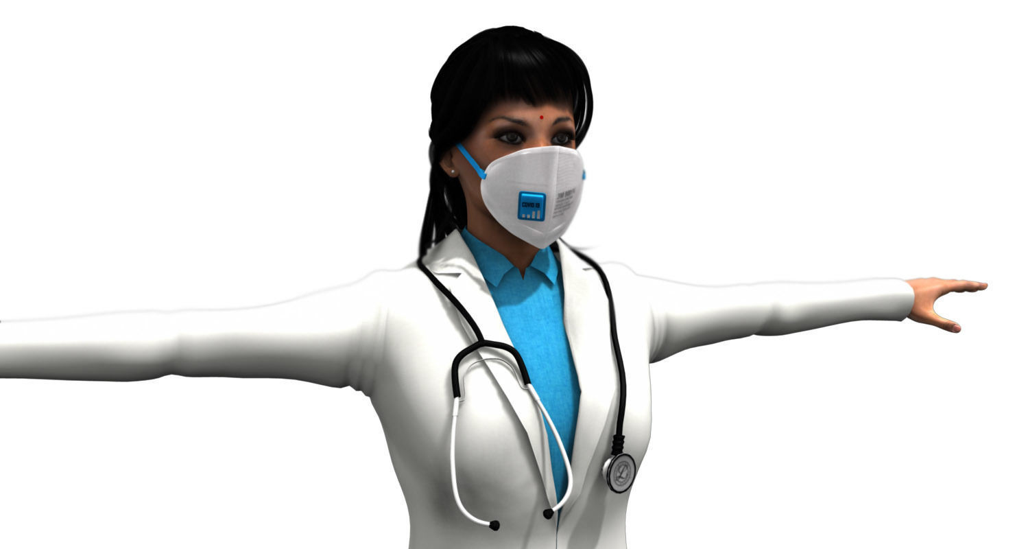 indian young woman doctor 3d model 3D model | CGTrader