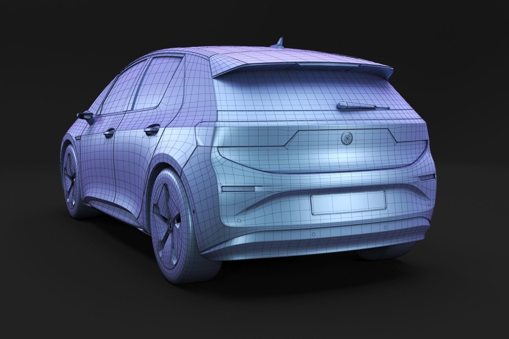 German electric compact car 3D model | CGTrader