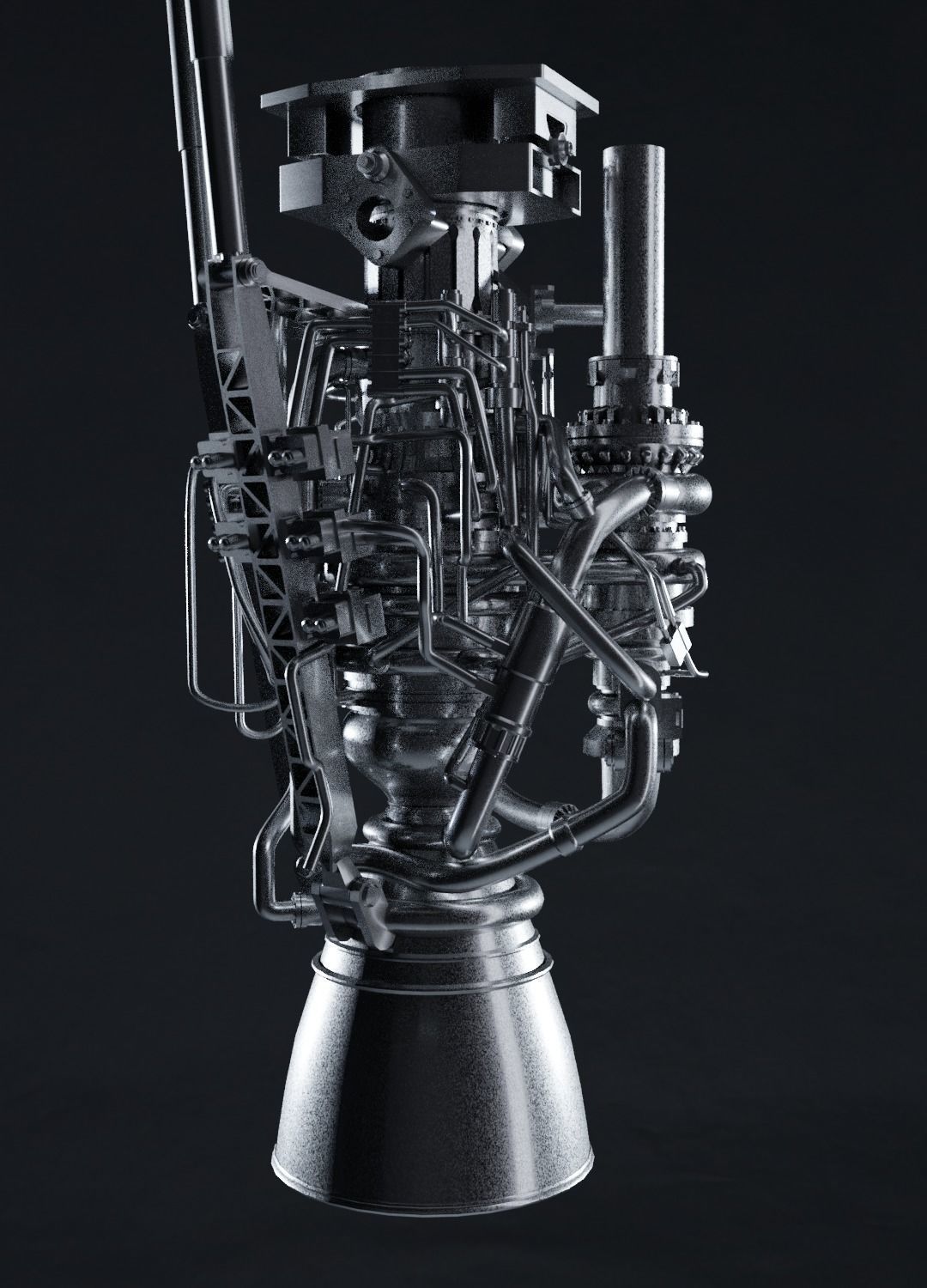 SpaceX raptor rocket engine free VR / AR / low-poly 3D model | CGTrader