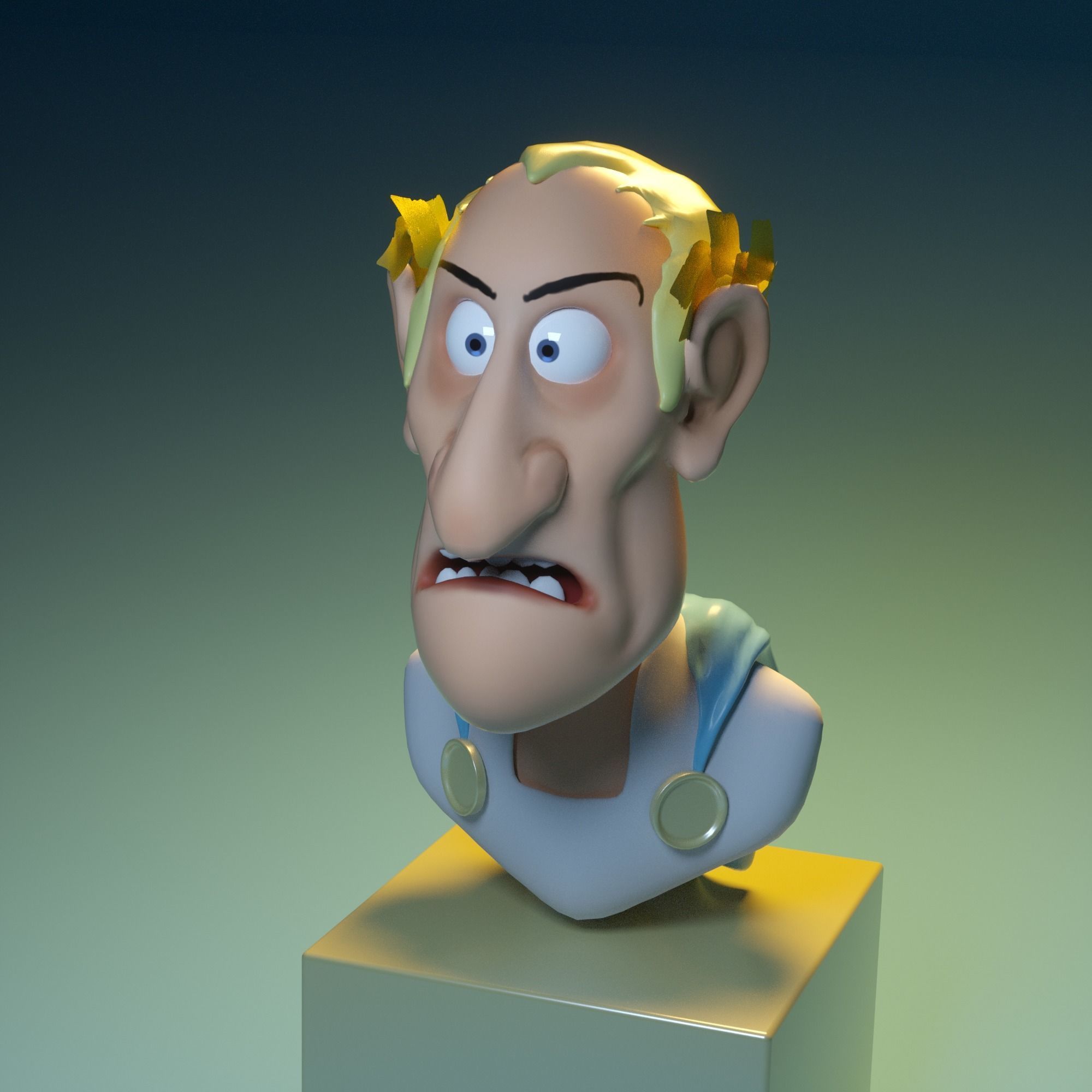 3D model ASTERIX AND OBELIX CESAR BUST VR / AR / low-poly | CGTrader