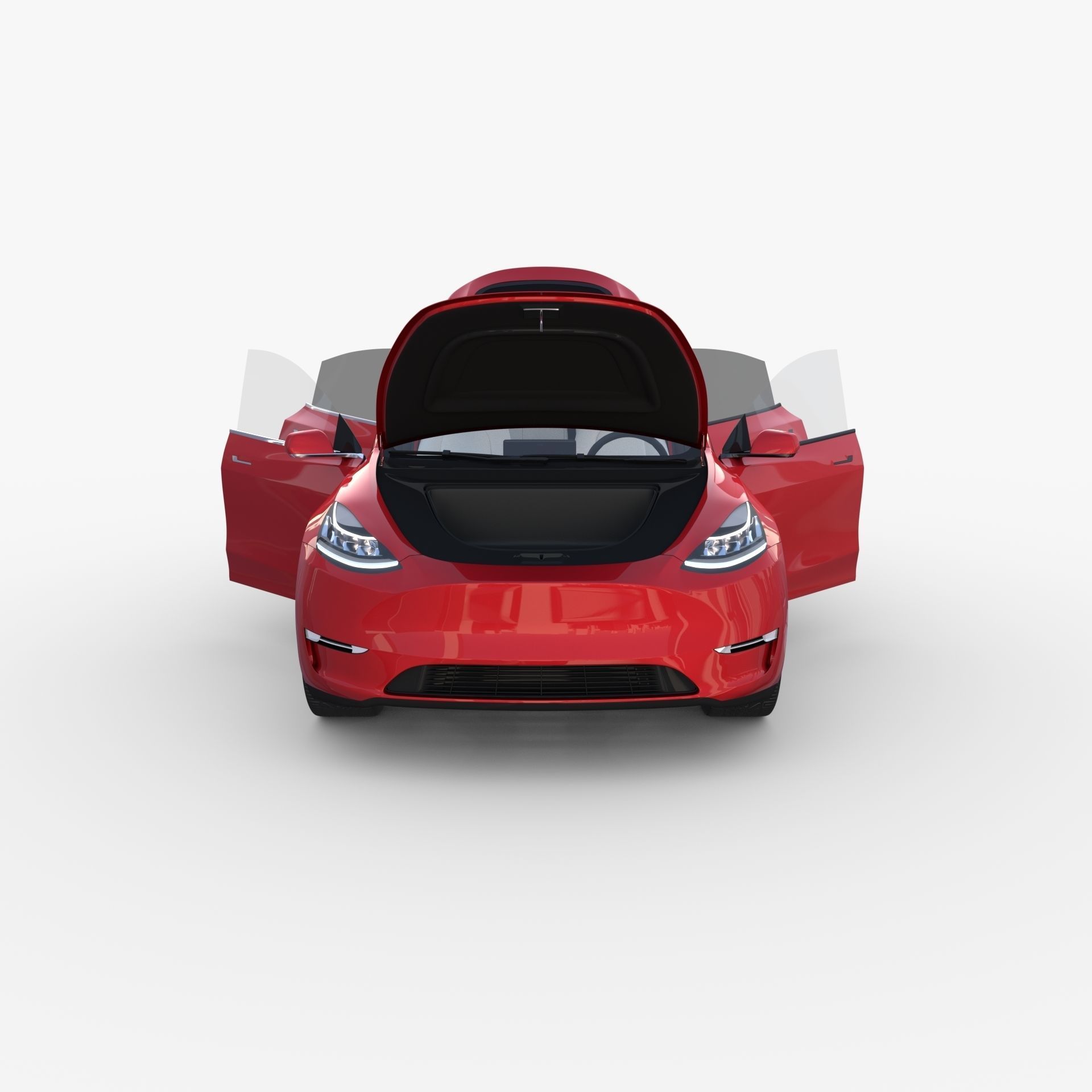 Tesla Model Y Red with interior 3D model | CGTrader