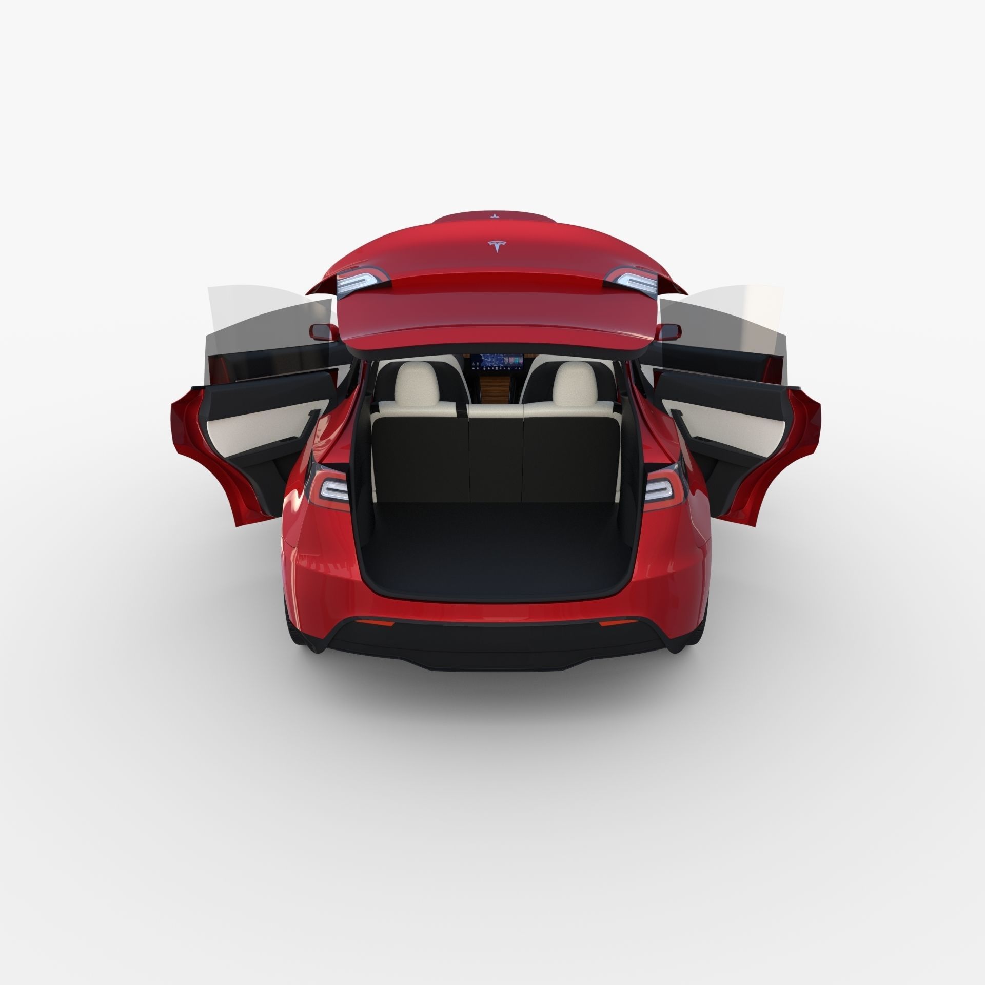 Tesla Model Y Red with interior 3D model | CGTrader