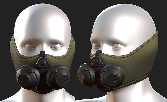 3D model Gas mask respirator scifi futuristic 3d model VR / AR / low ...