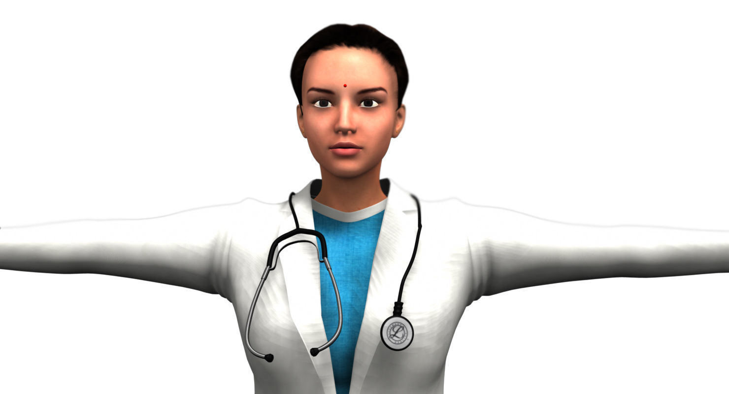 indian girl woman doctor 3d model 3D model | CGTrader