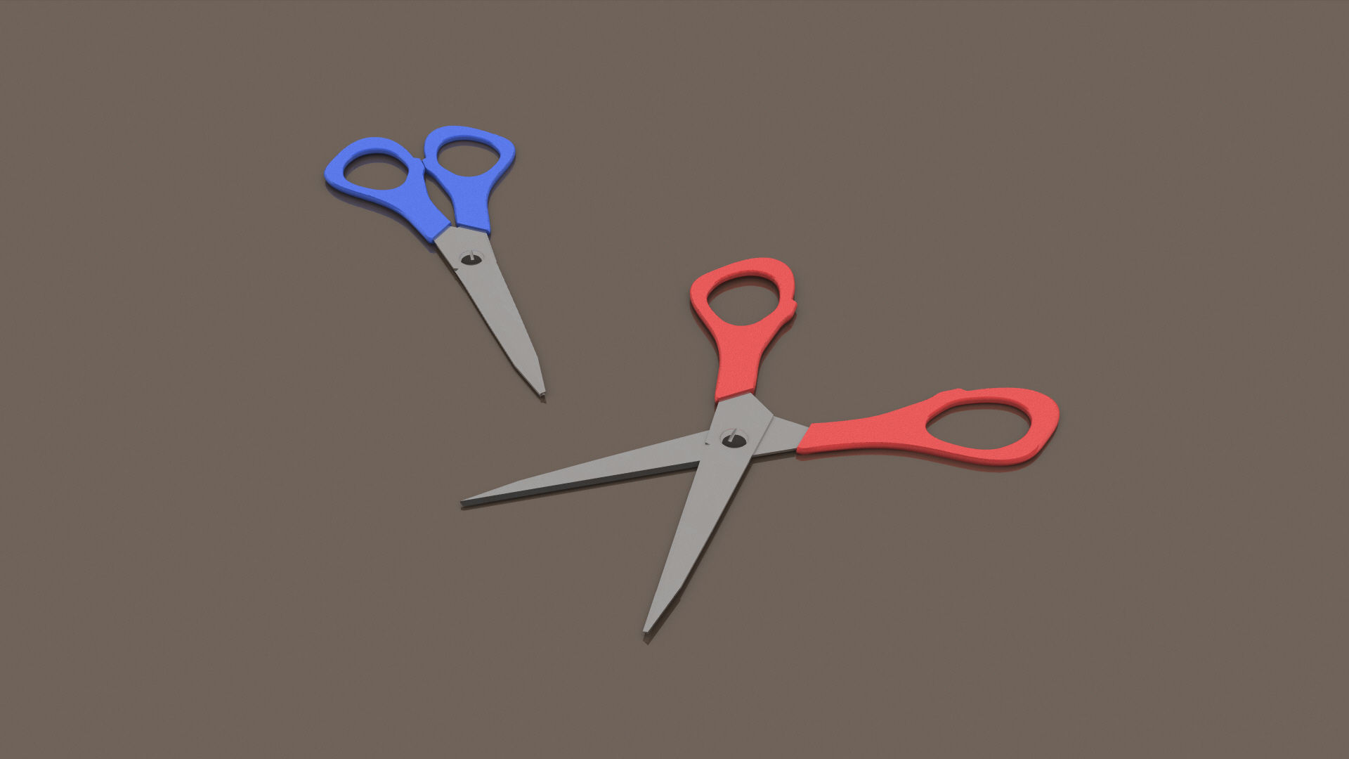 3D model Red and Blue Scissors VR / AR / low-poly | CGTrader