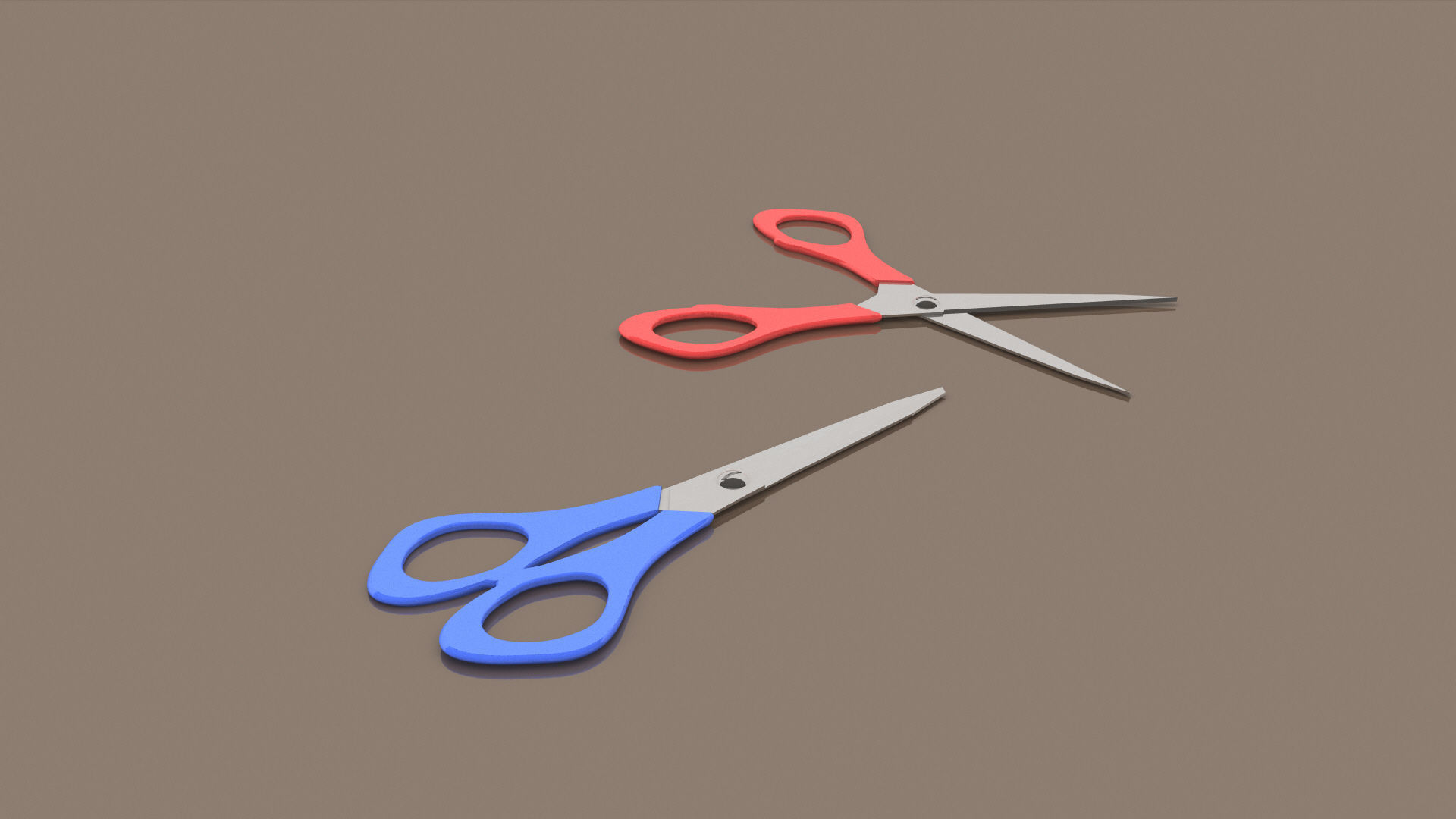 3D model Red and Blue Scissors VR / AR / low-poly | CGTrader