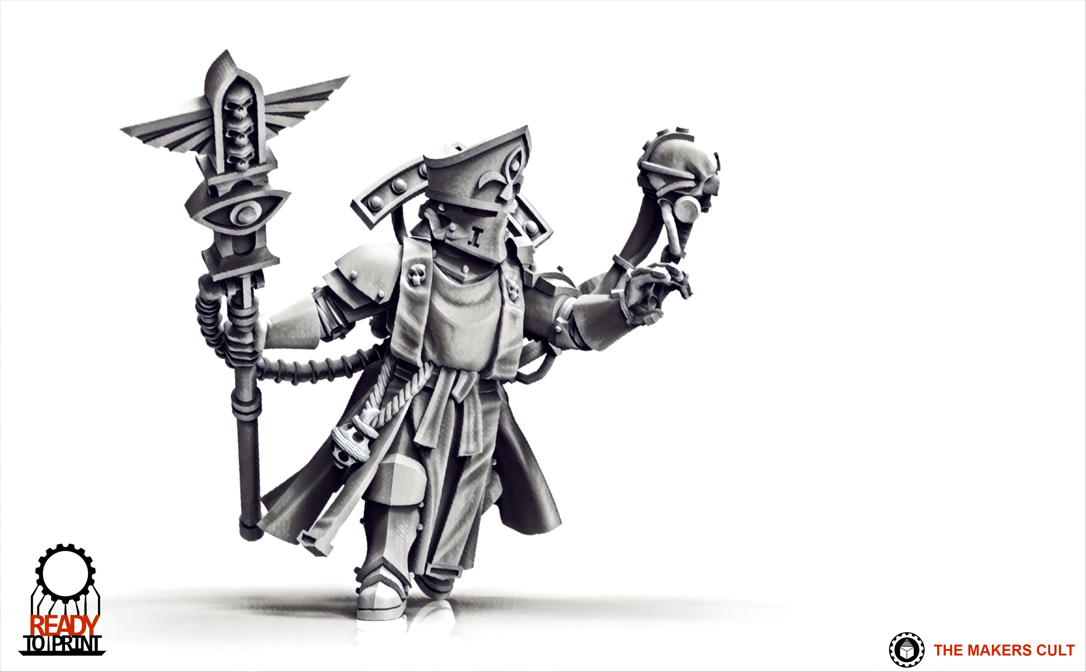 Feudal Guard Battle Priest 3D model 3D printable | CGTrader