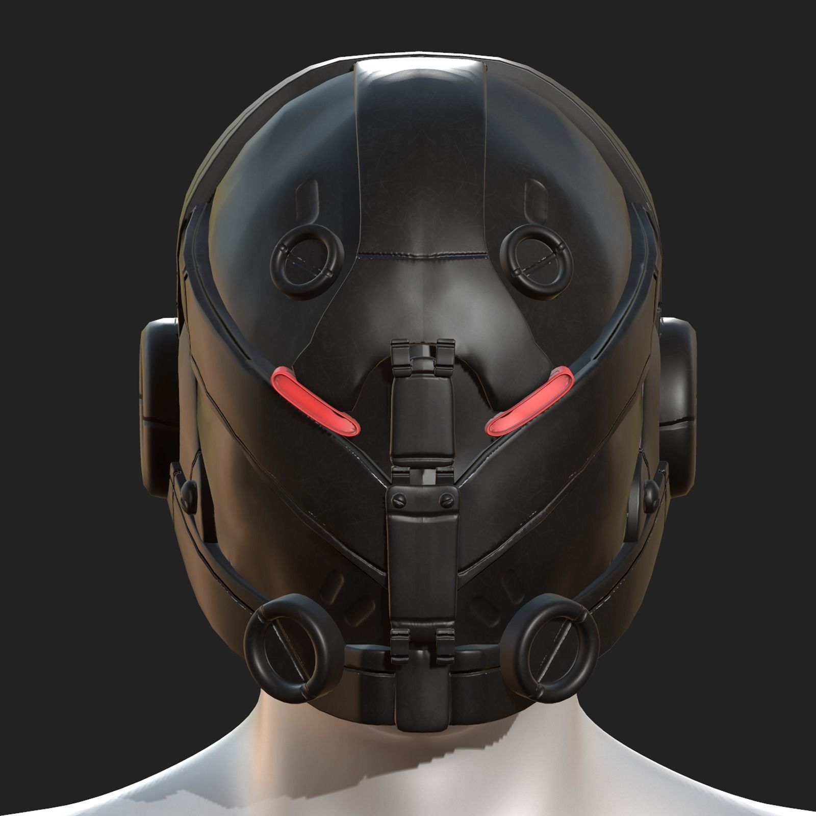 3D model Helmet military Scifi futuristic technology VR / AR / low-poly ...