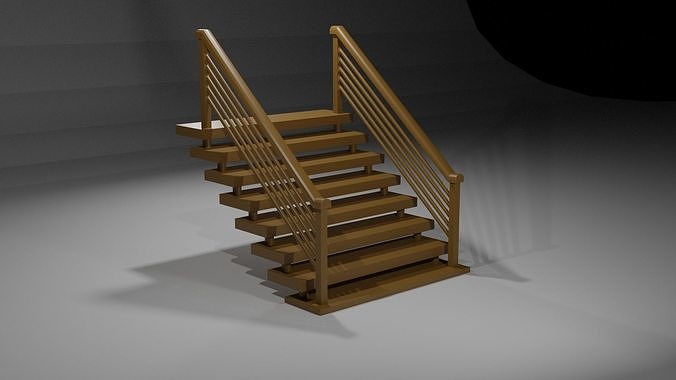 Wooden Stairs free VR / AR / low-poly 3D model | CGTrader
