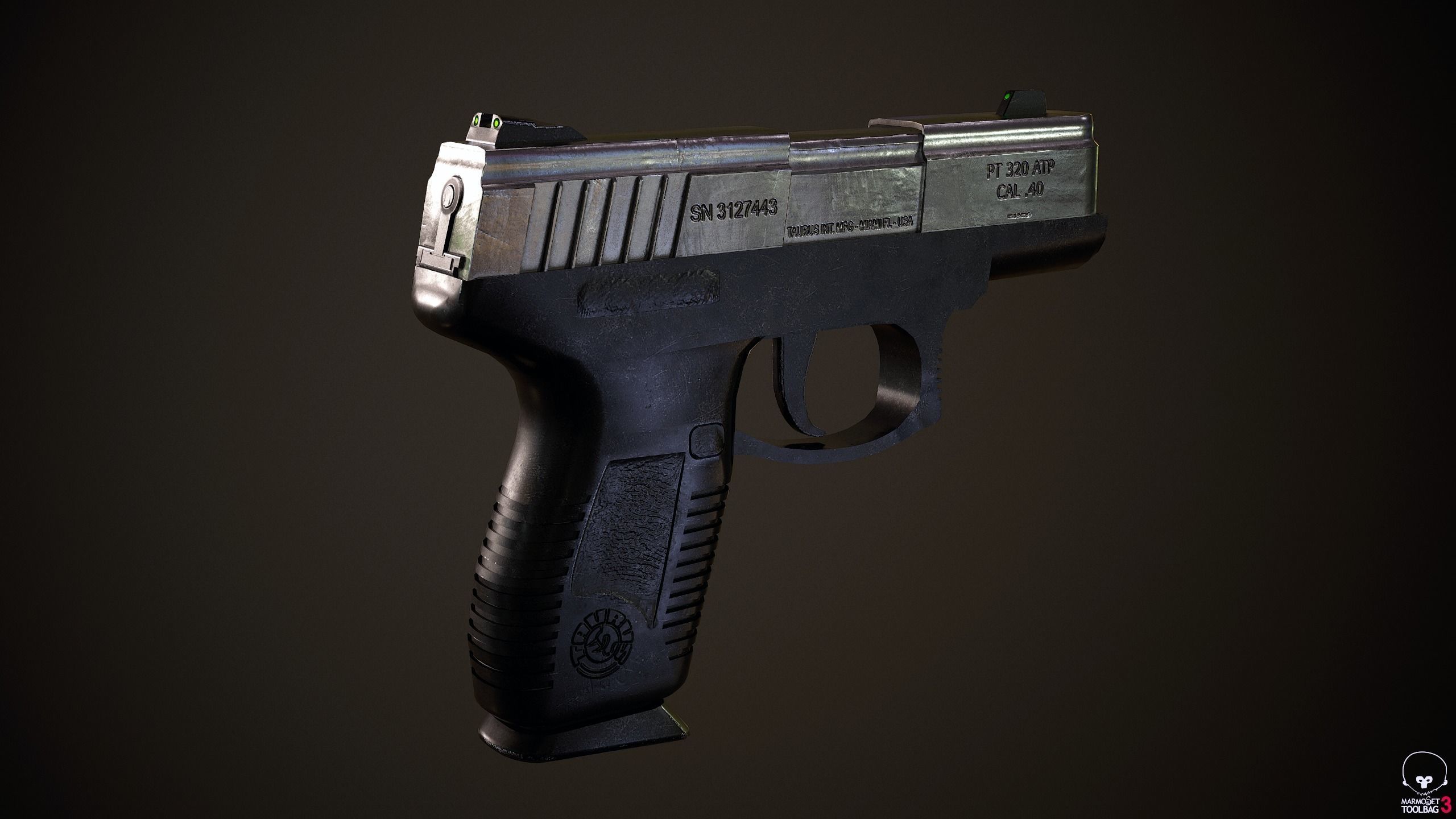 Taurus pt 320 Pistol 3D model 3D model animated rigged | CGTrader