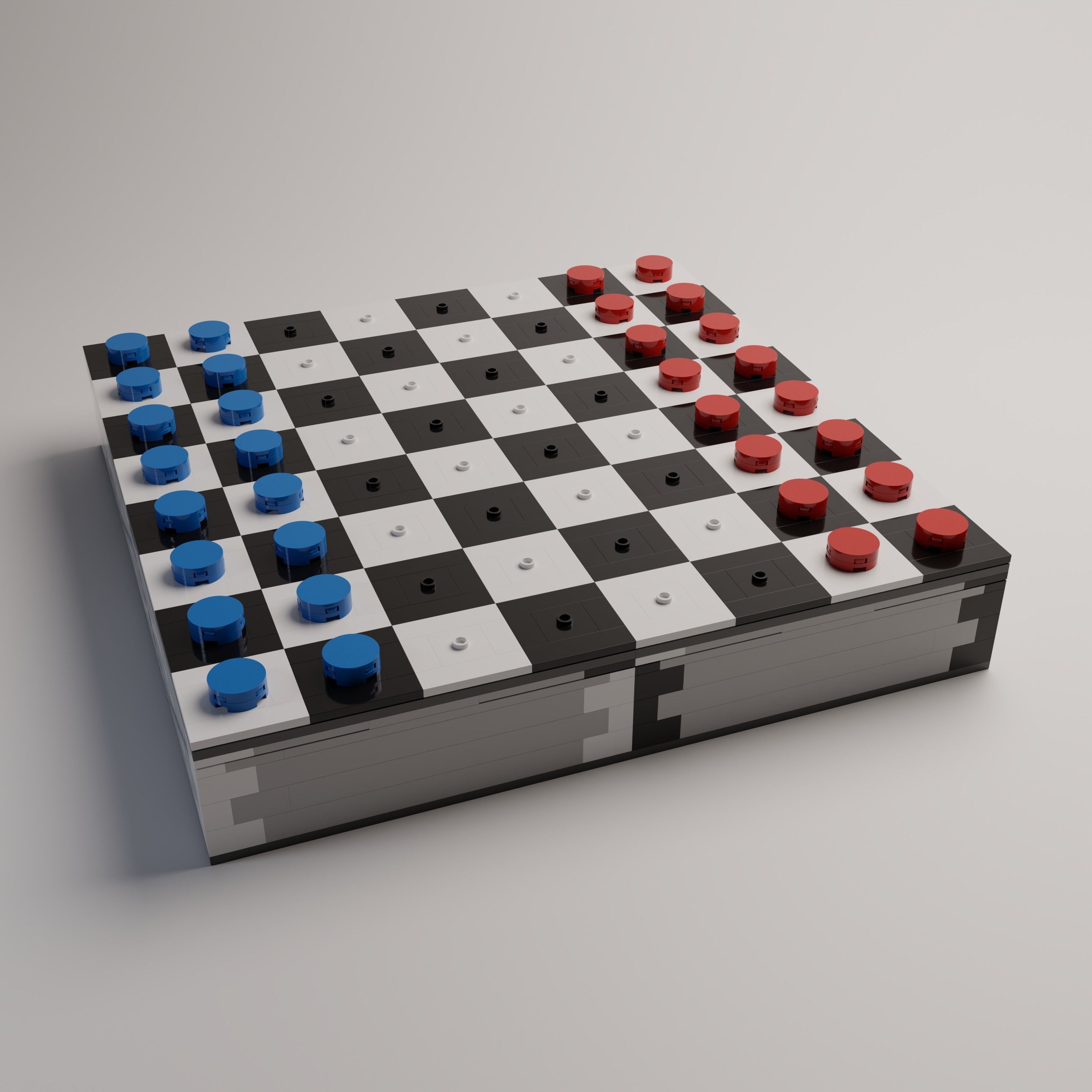 High Quality Lego Chess Set with Checkers 3D model rigged | CGTrader