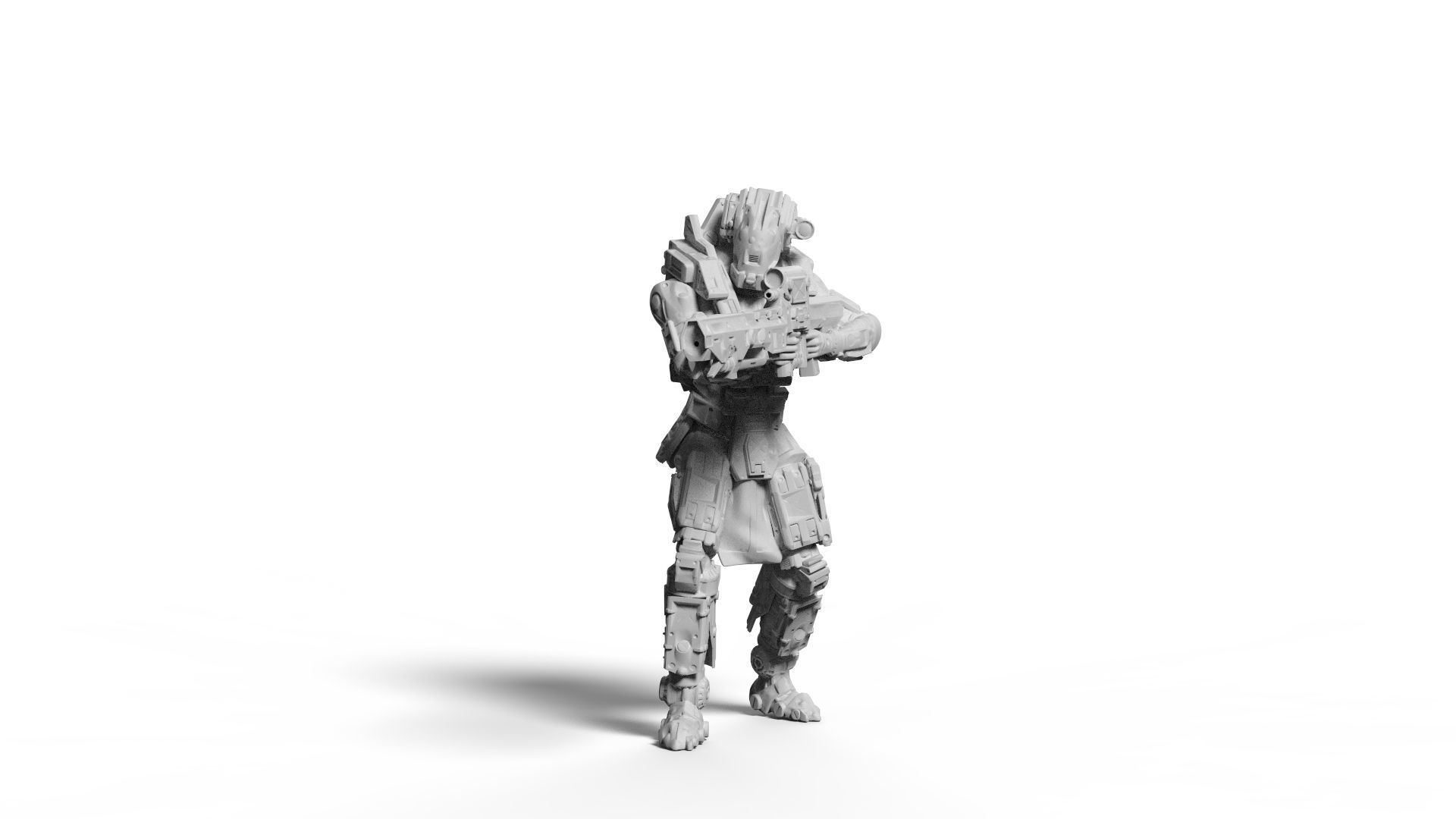 Scifi Marksman Sniper Rifle Team miniatures 3D model 3D printable ...