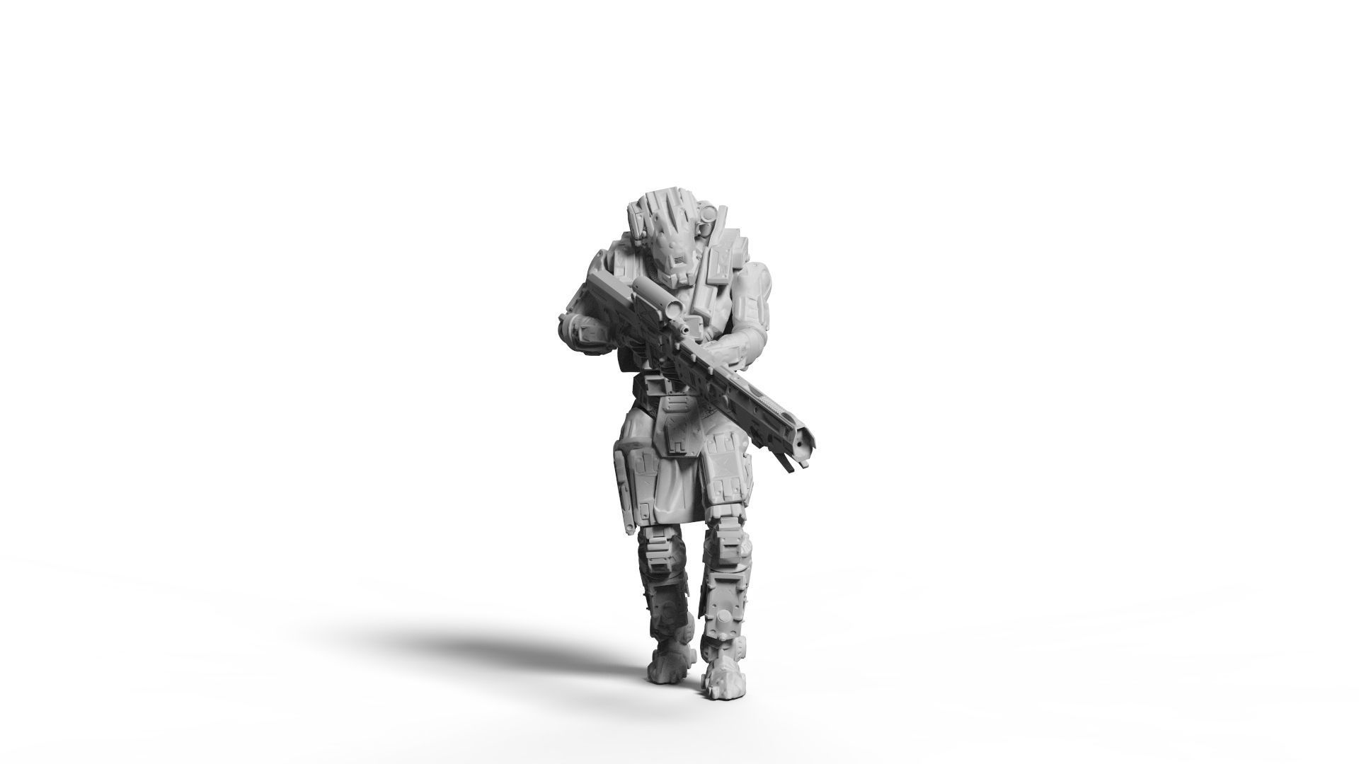 Scifi Marksman Sniper Rifle Team miniatures 3D model 3D printable ...