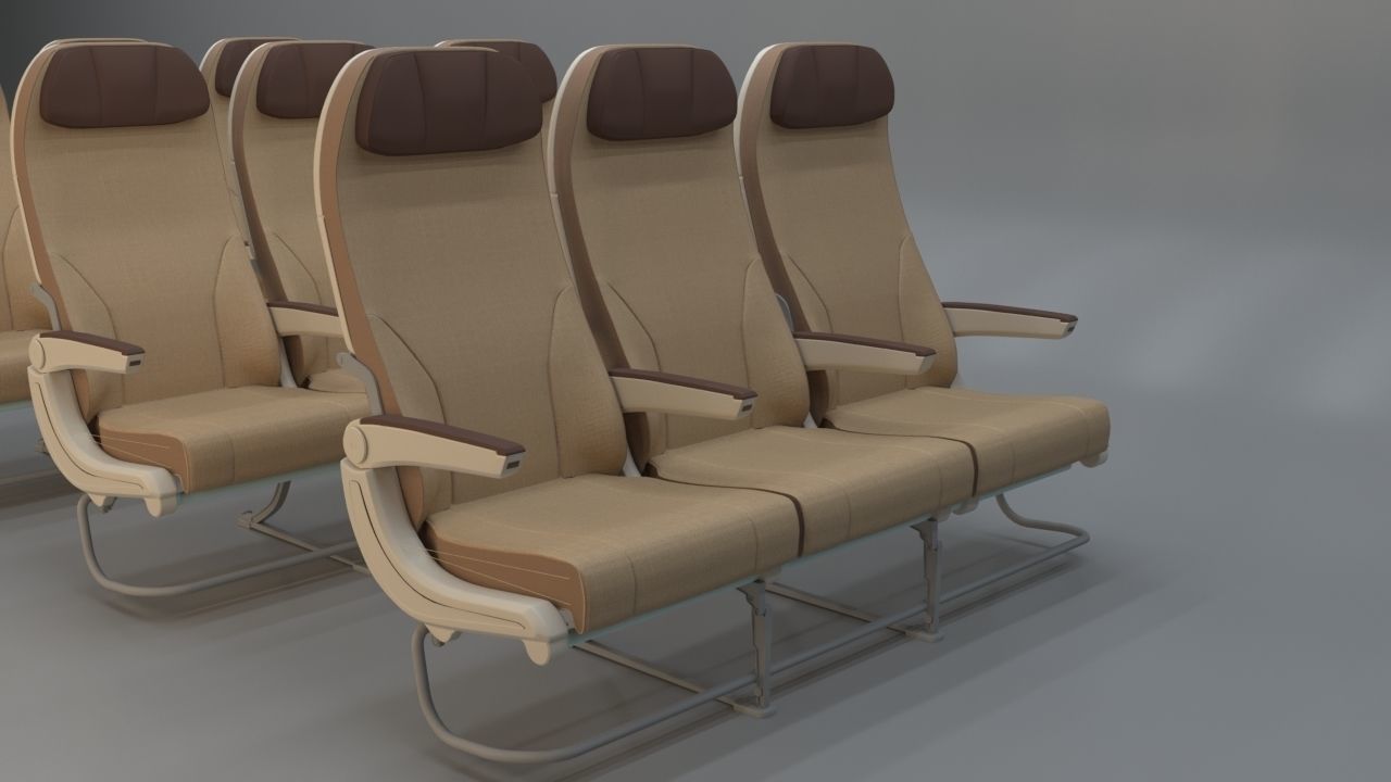 airplane passenger seat 3D model | CGTrader