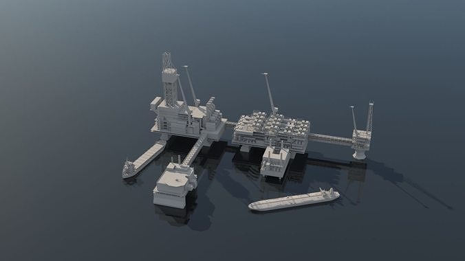 Oil platform 3D model | CGTrader