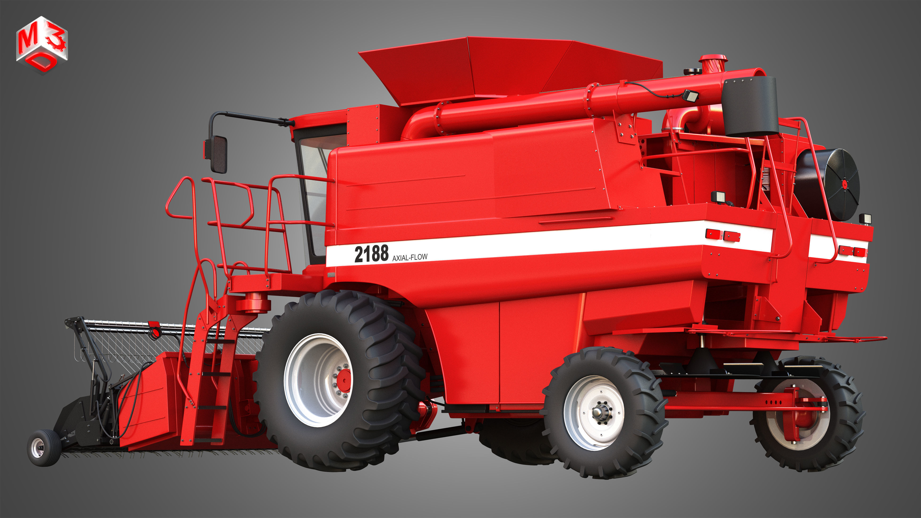 IH 1688 Combine Harvester - with Forage Harvester Head 3D model | CGTrader