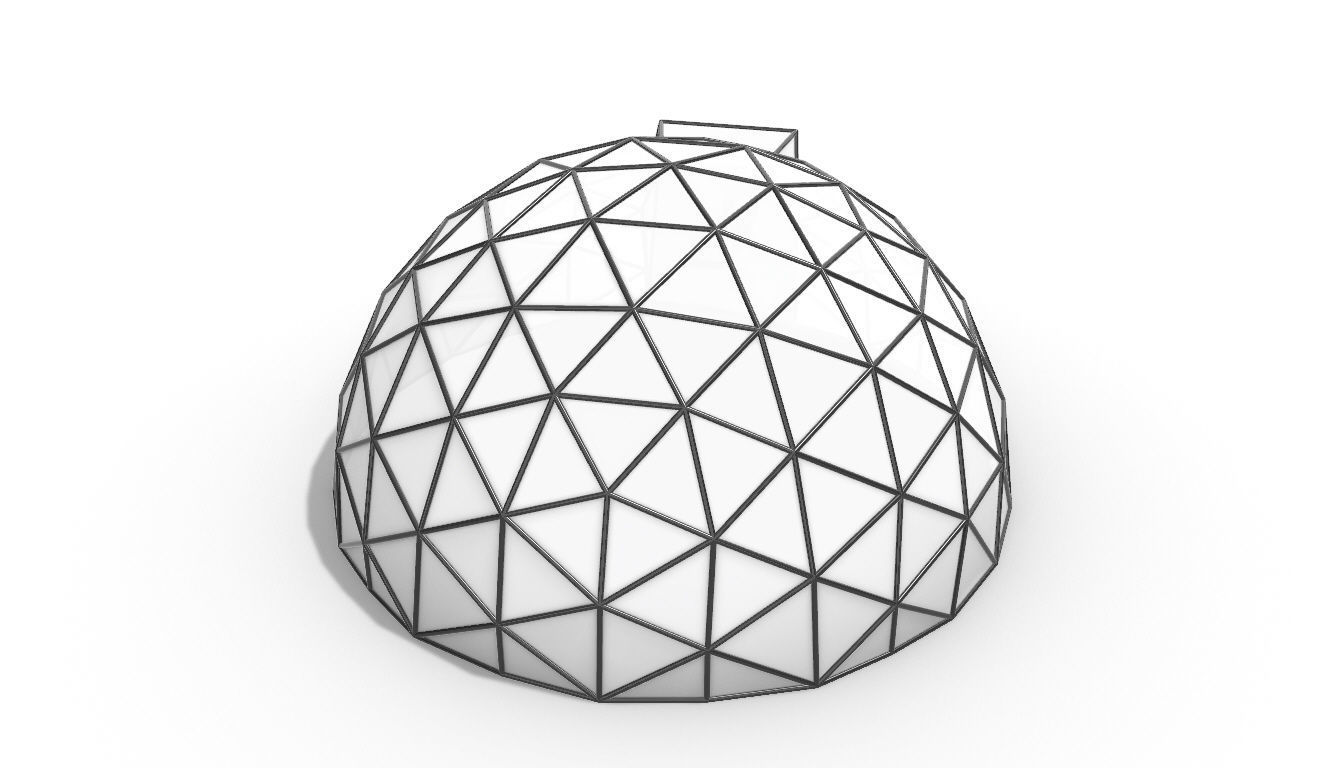 Geodesic Dome with Door Opening and enclosure Panels 3D model | CGTrader