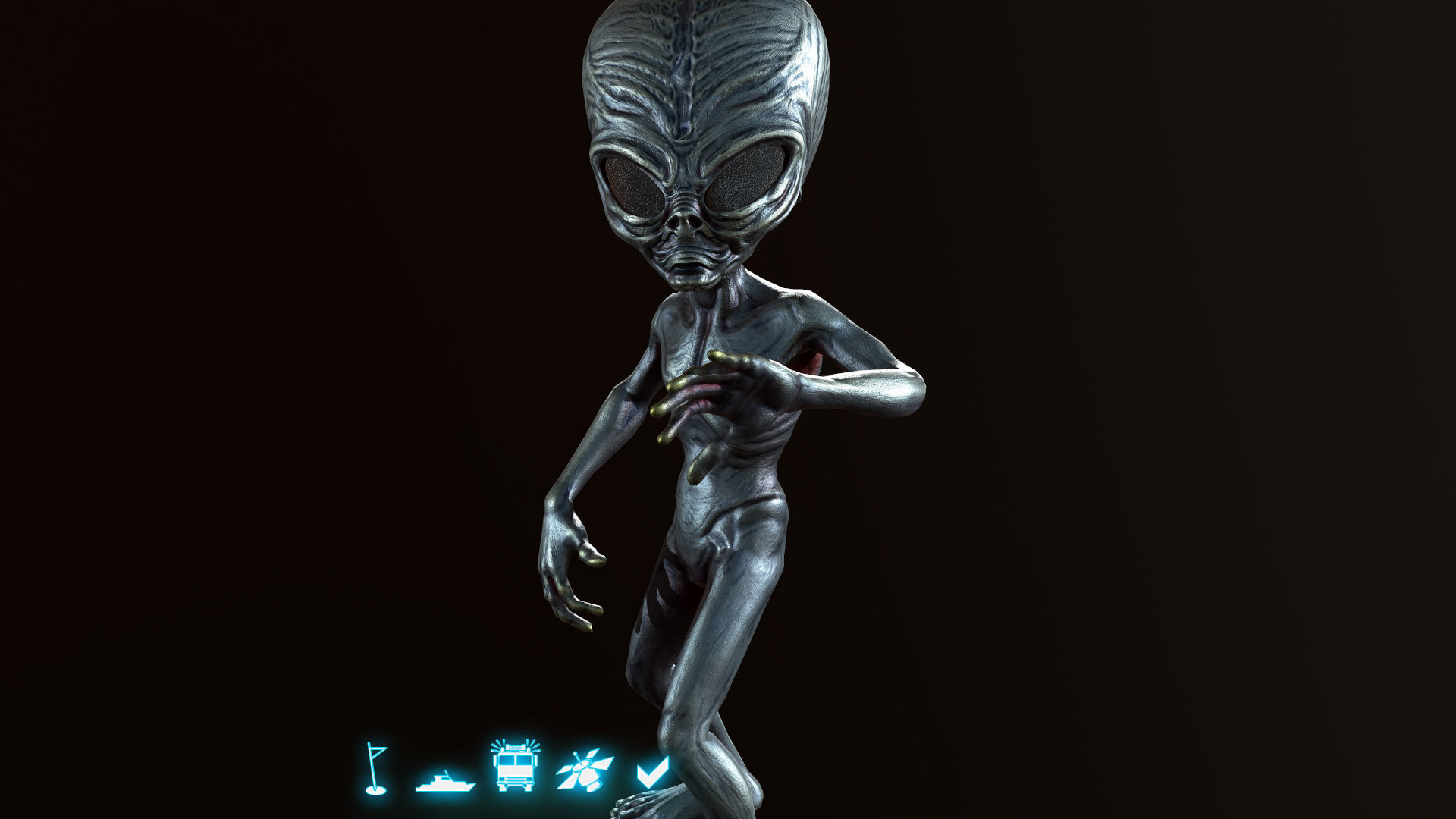 3D model Alien Gray VR / AR / low-poly rigged | CGTrader