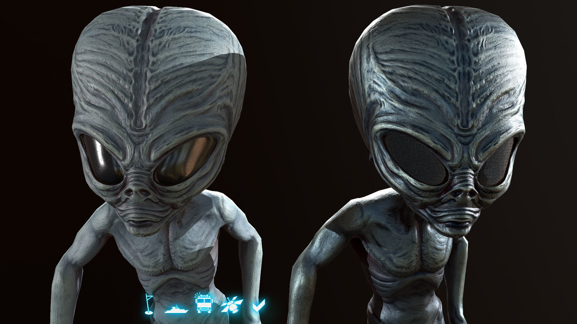 3D model Alien Gray VR / AR / low-poly rigged | CGTrader