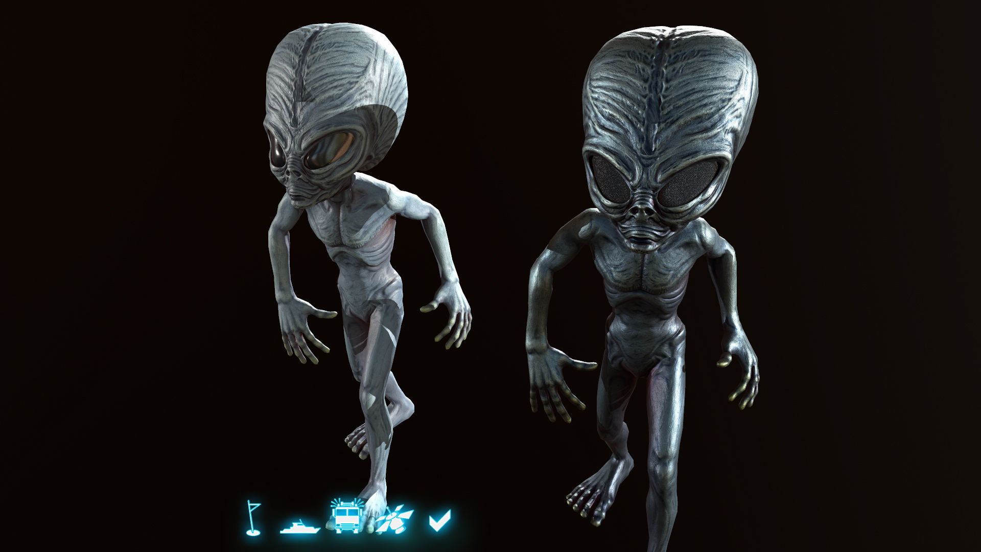 3D model Alien Gray VR / AR / low-poly rigged | CGTrader