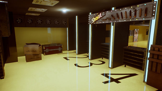 3D model 5 BPR Weapons and Shooting Room Unreal Engine Assets VR / AR ...
