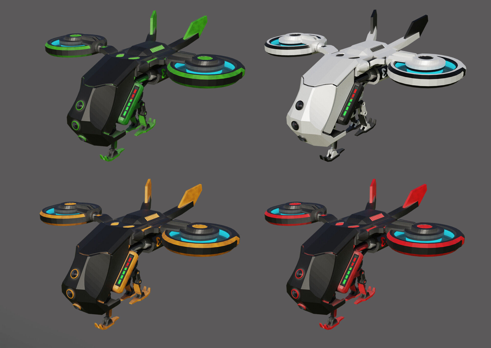 Sci-Fi Dron free VR / AR / low-poly 3D model animated rigged | CGTrader