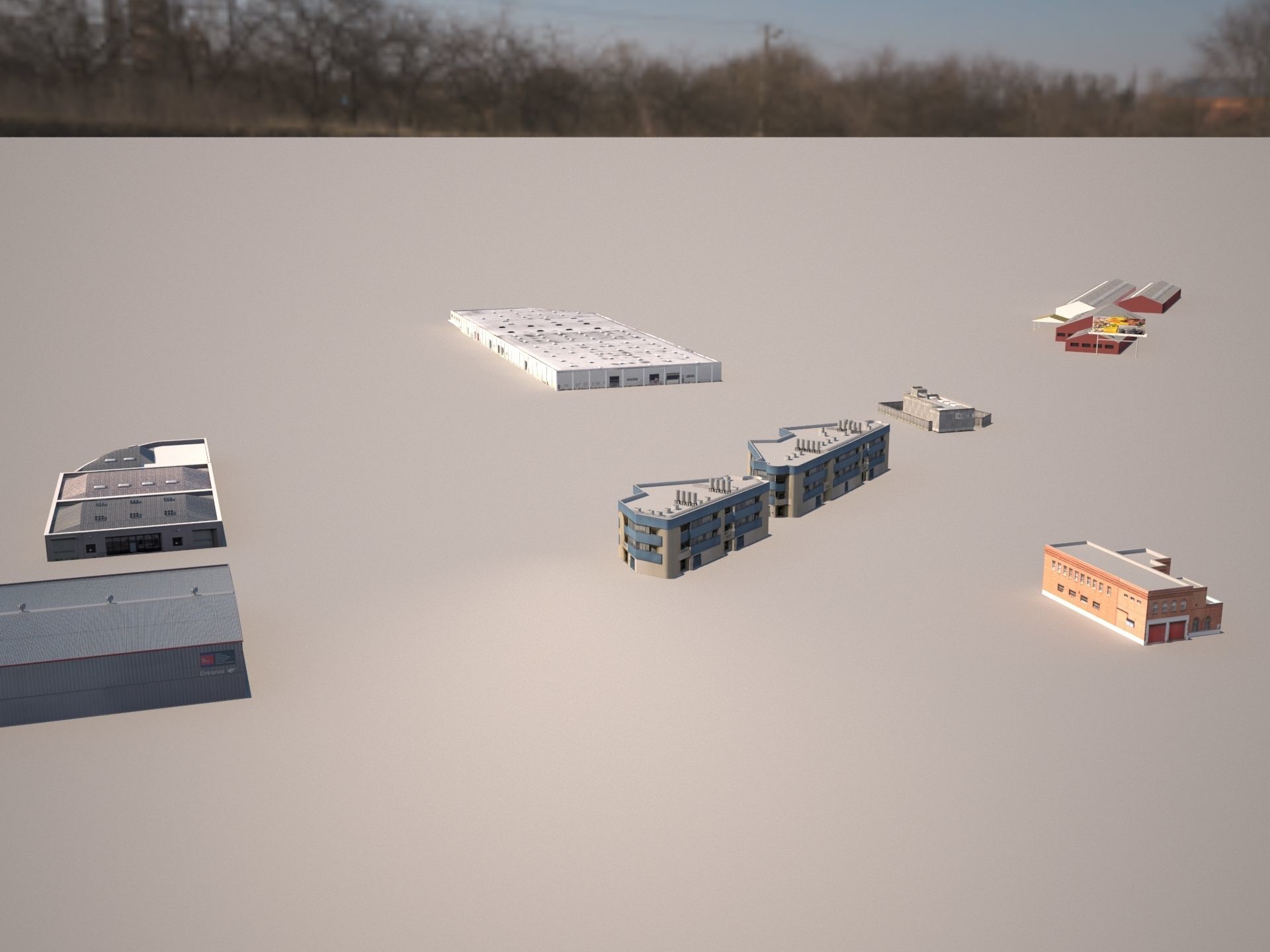 3d Entourage Buildings Context 3D model | CGTrader