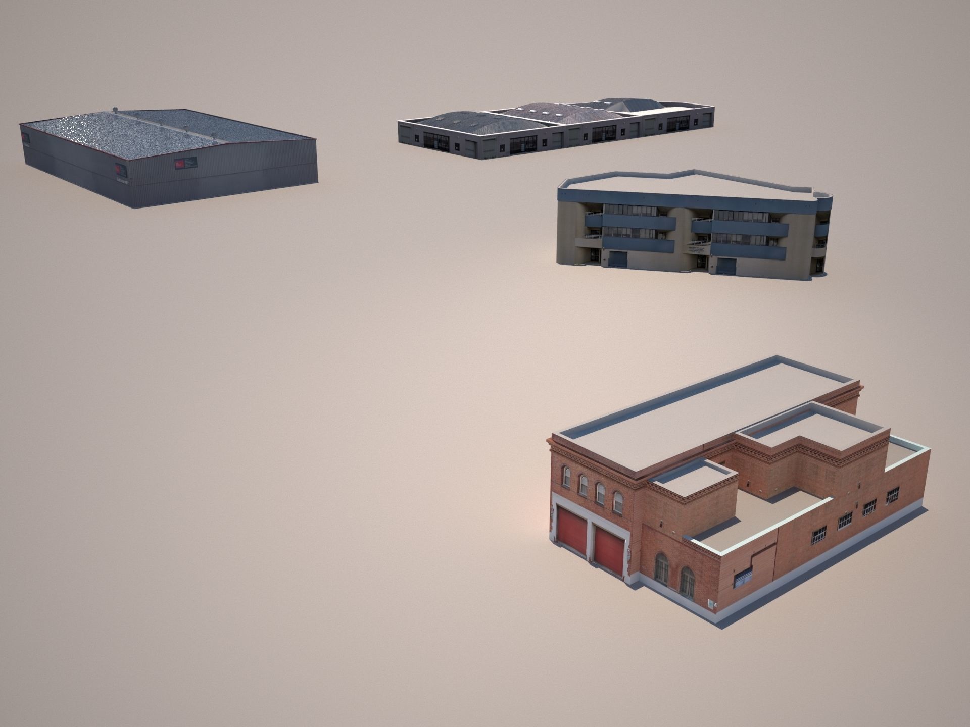 3d Entourage Buildings Context 3D model | CGTrader