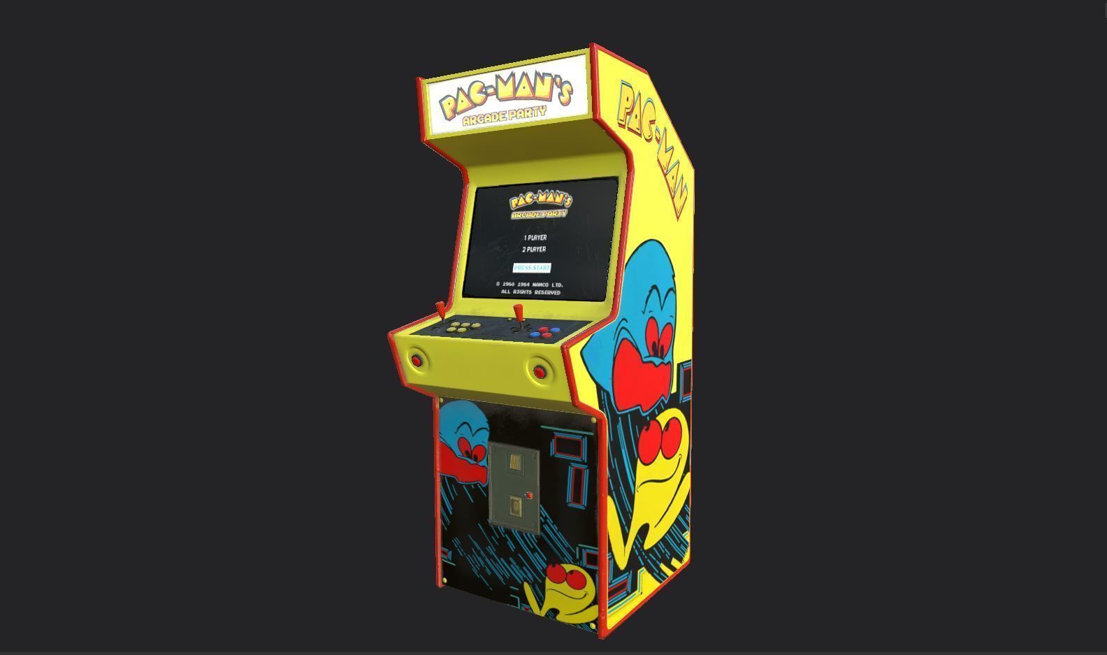 3D model PACMAN ARCADE- Game station VR / AR / low-poly | CGTrader