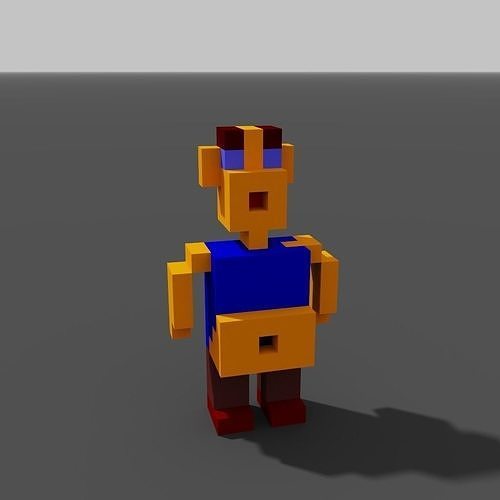 Fat Man Pixel 3D model 3D printable | CGTrader