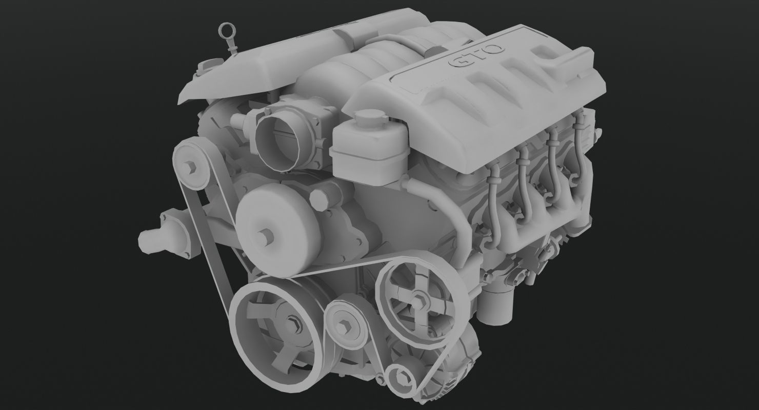 3D model Pontiac GTO 2004 LS1 V8 engine VR / AR / low-poly | CGTrader