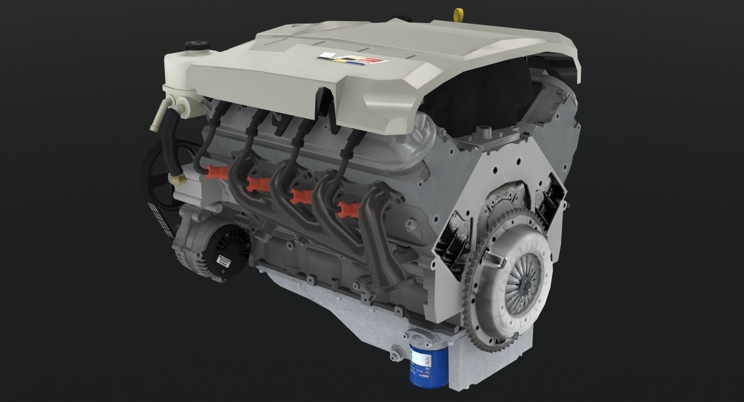 3D model Cadillac CTS-V 2005 LS2 V8 engine VR / AR / low-poly | CGTrader