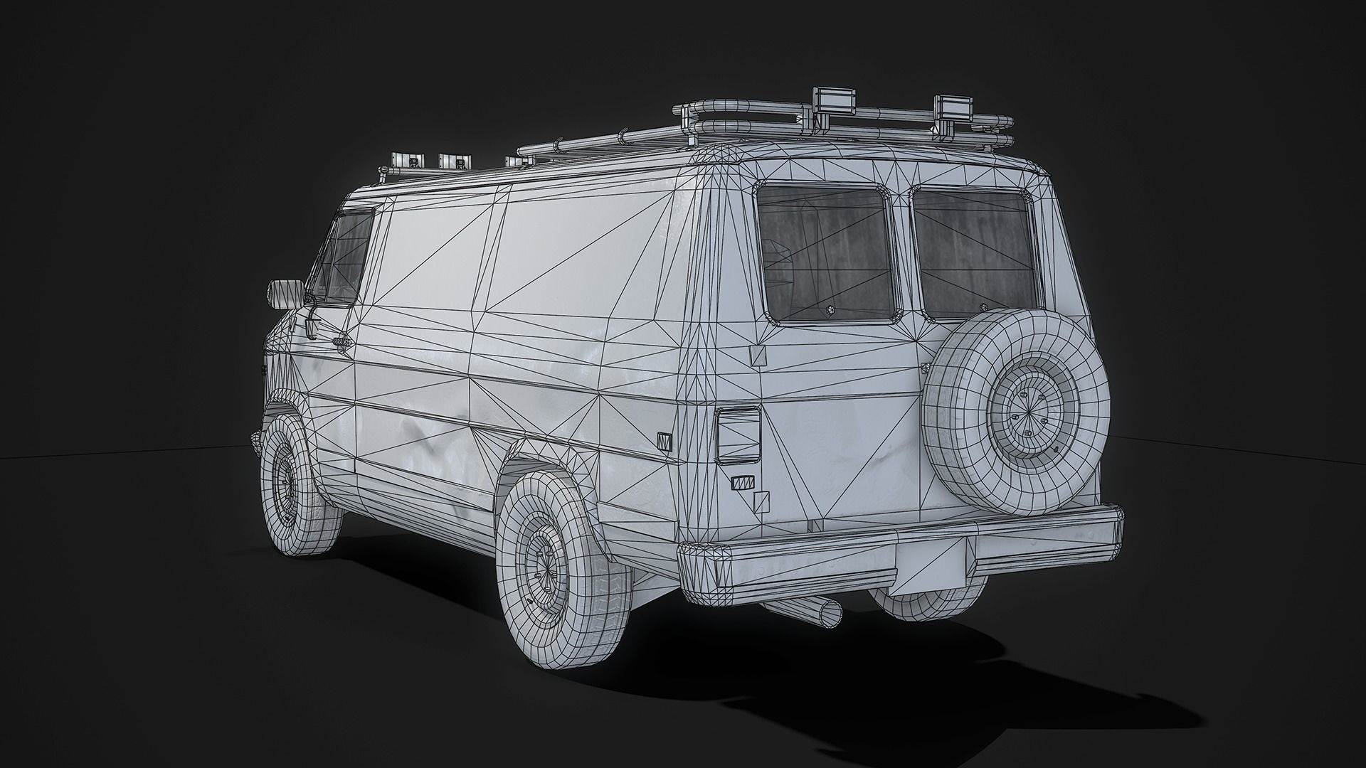 3D model Vintage Van Set PBR Game Ready VR / AR / low-poly | CGTrader
