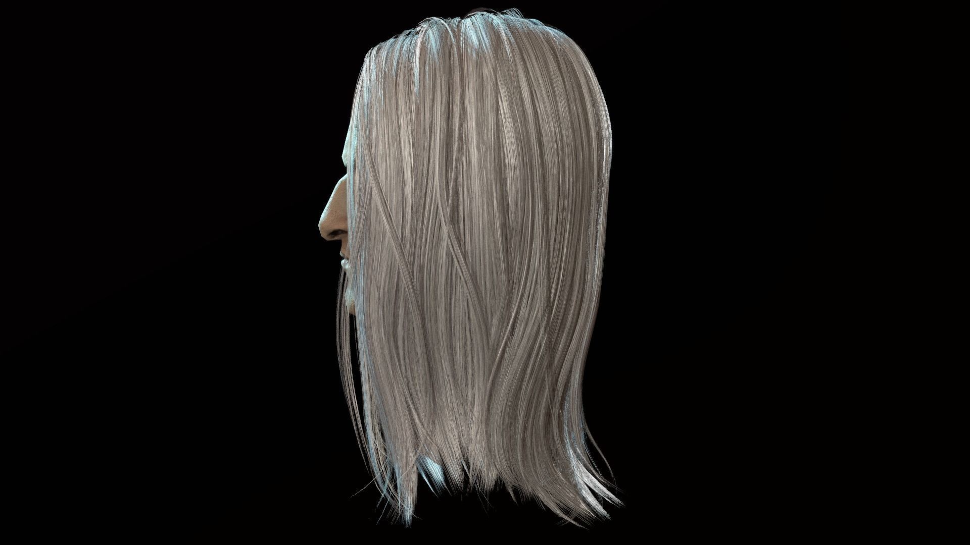 3D model Hair Long Low poly VR / AR / low-poly | CGTrader
