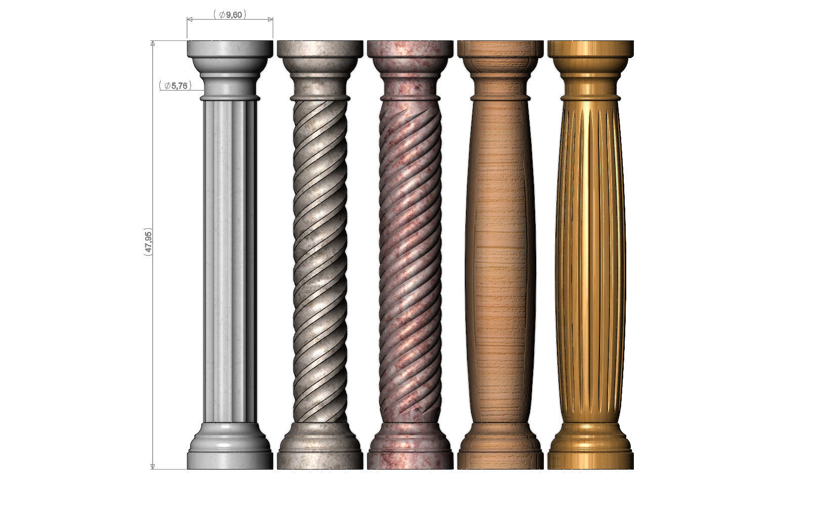 Miniature model making columns 3D model 3D printable | CGTrader