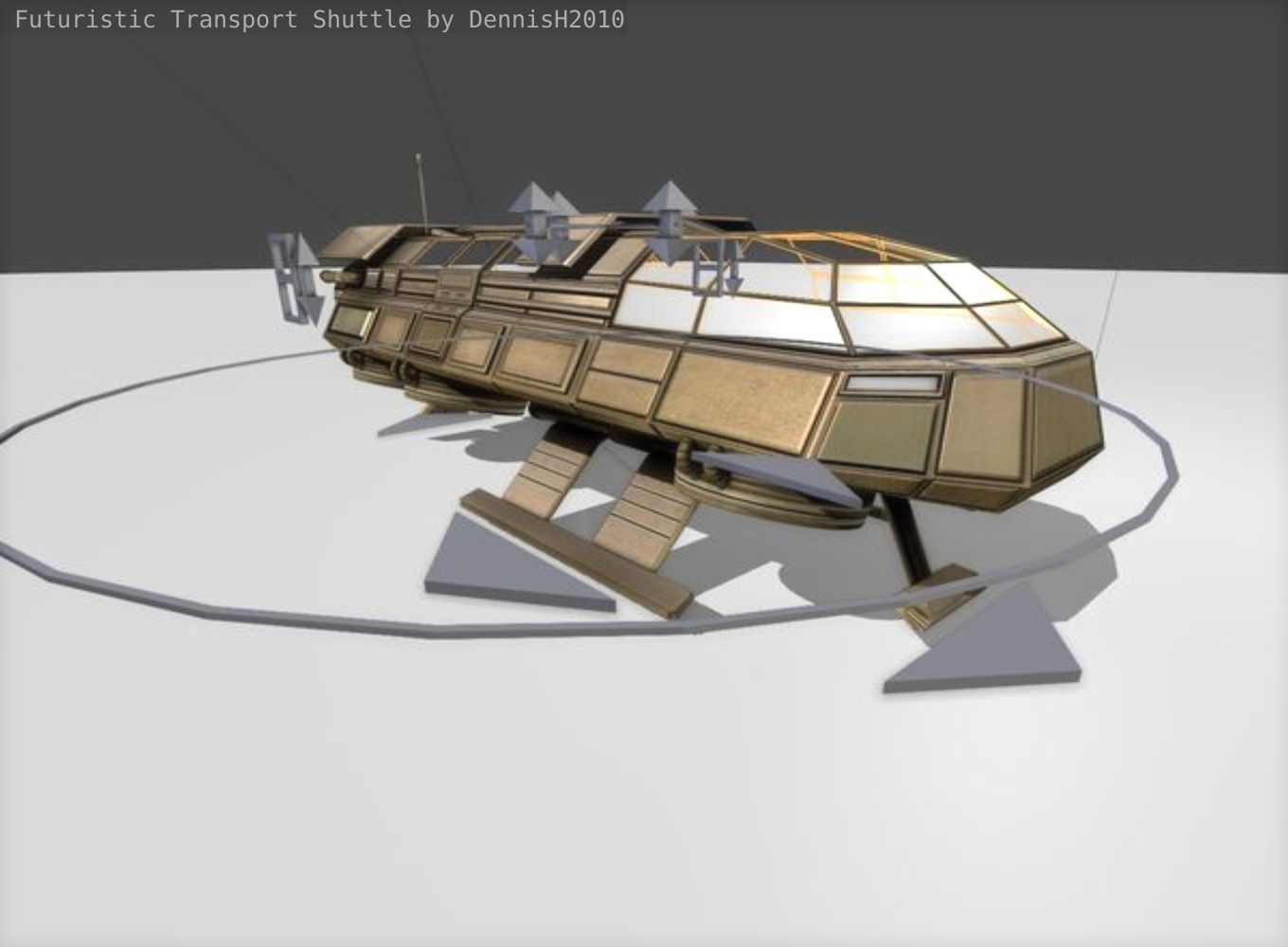 Futuristic Transport Shuttle free VR / AR / low-poly 3D model animated ...
