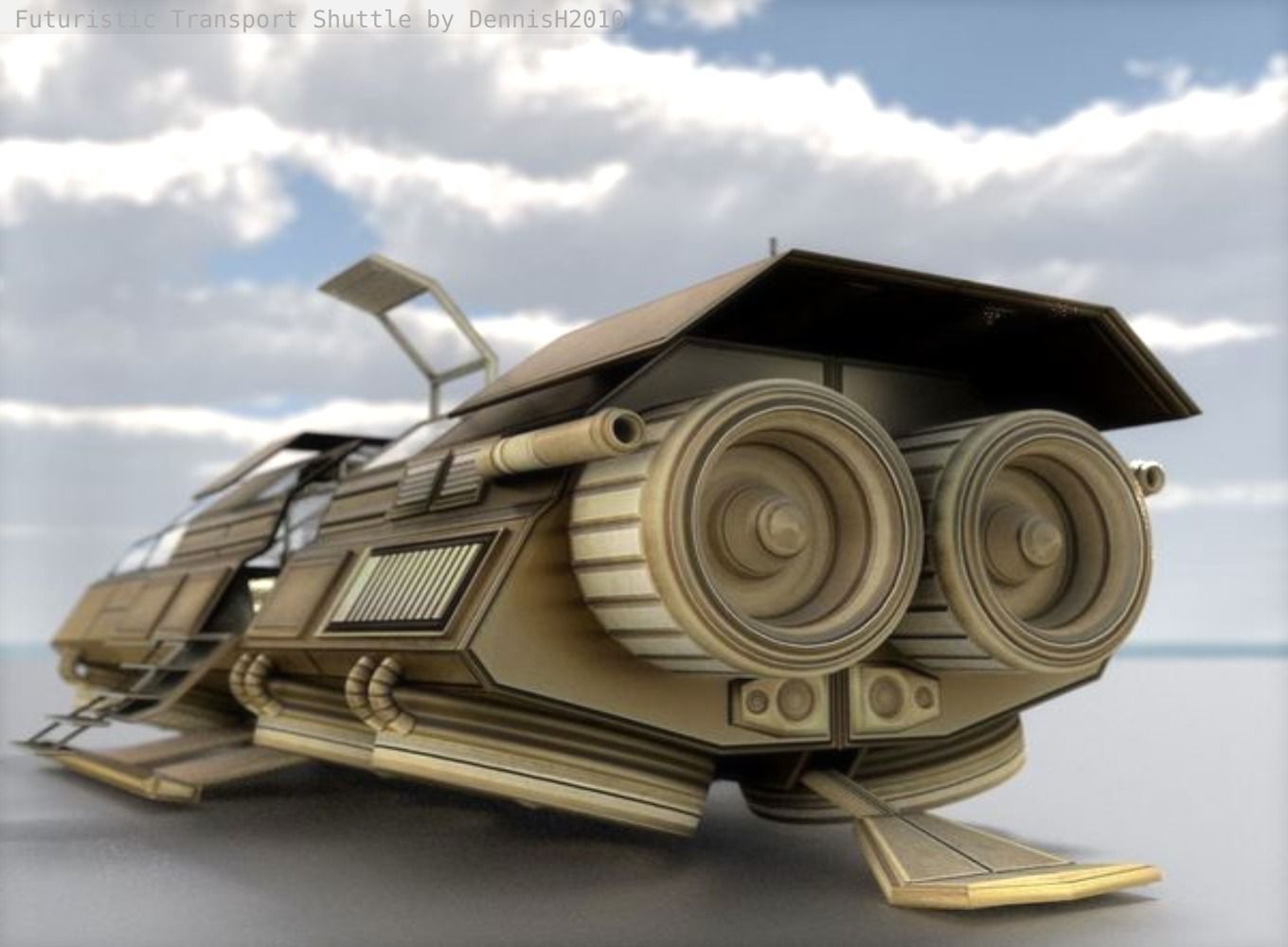 Futuristic Transport Shuttle free VR / AR / low-poly 3D model animated ...