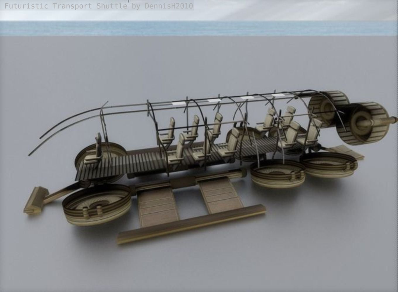 Futuristic Transport Shuttle free VR / AR / low-poly 3D model animated ...