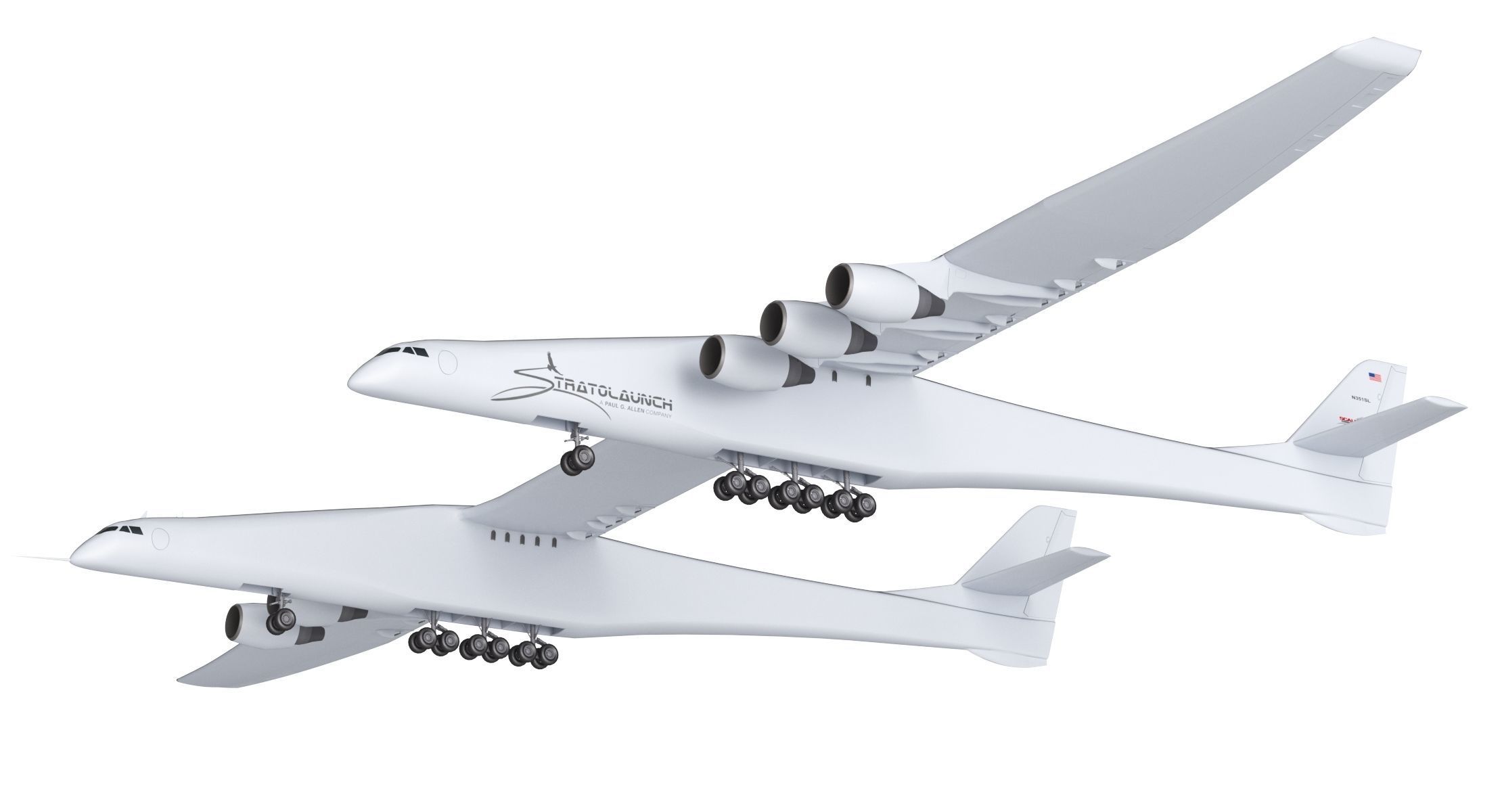 Stratolaunch Carrier Aircraft 3D Model 3D model | CGTrader