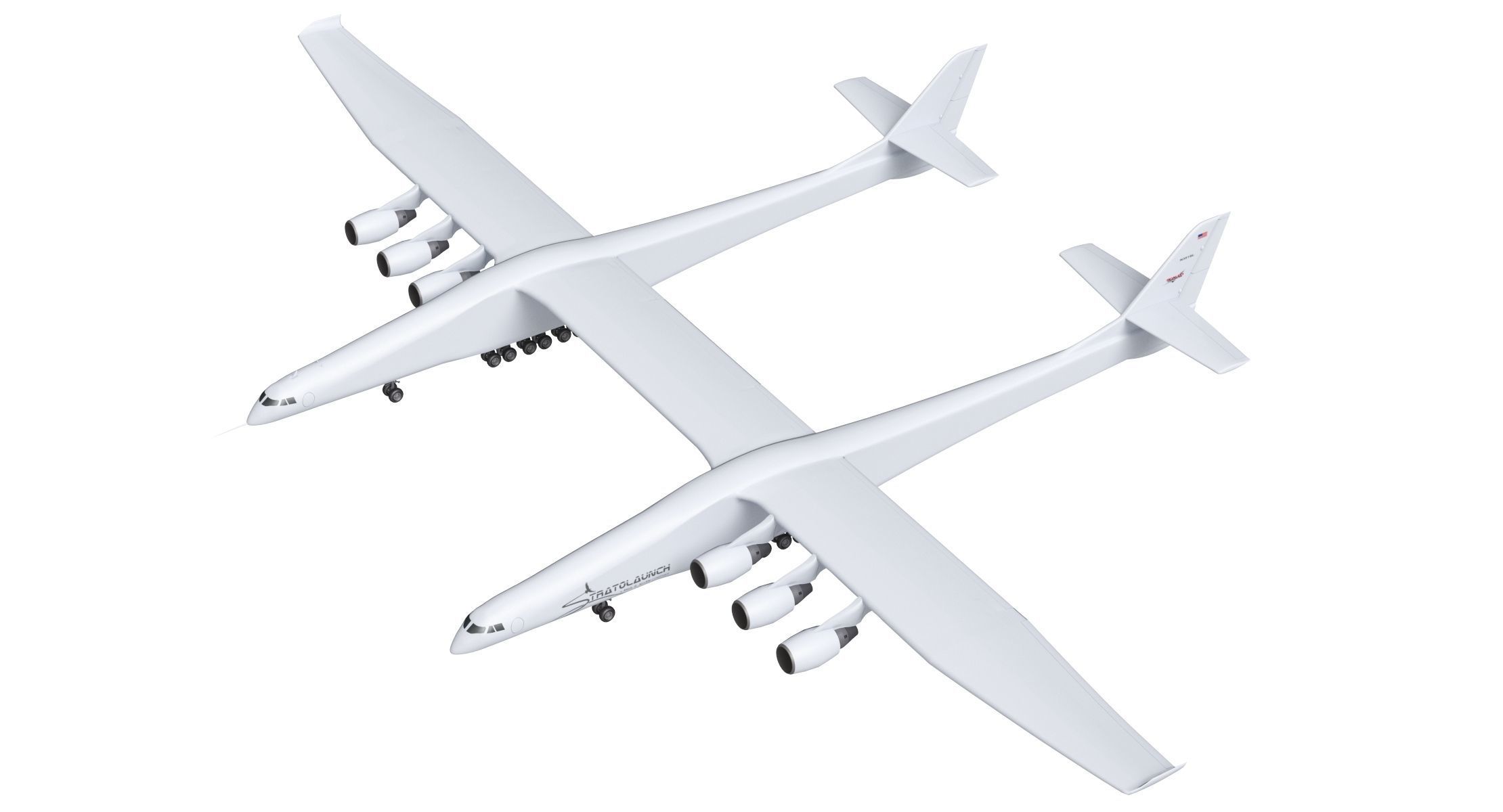 Stratolaunch Carrier Aircraft 3D Model 3D model | CGTrader