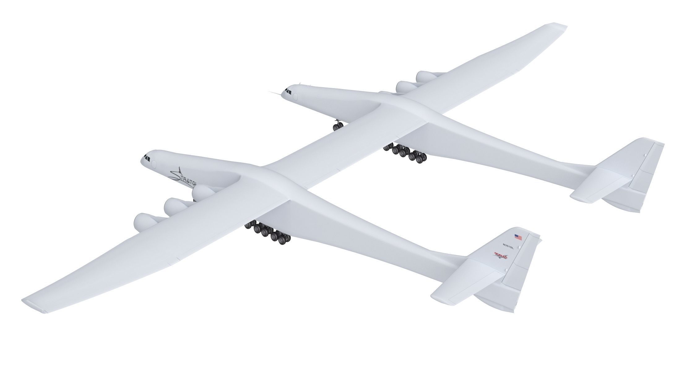 Stratolaunch Carrier Aircraft 3D Model 3D model | CGTrader